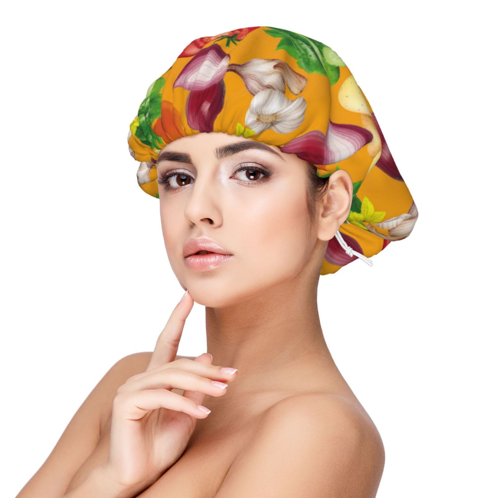 cucumber onion Potato Silk Bonnet for Sleeping Women Men, Adjustable ...