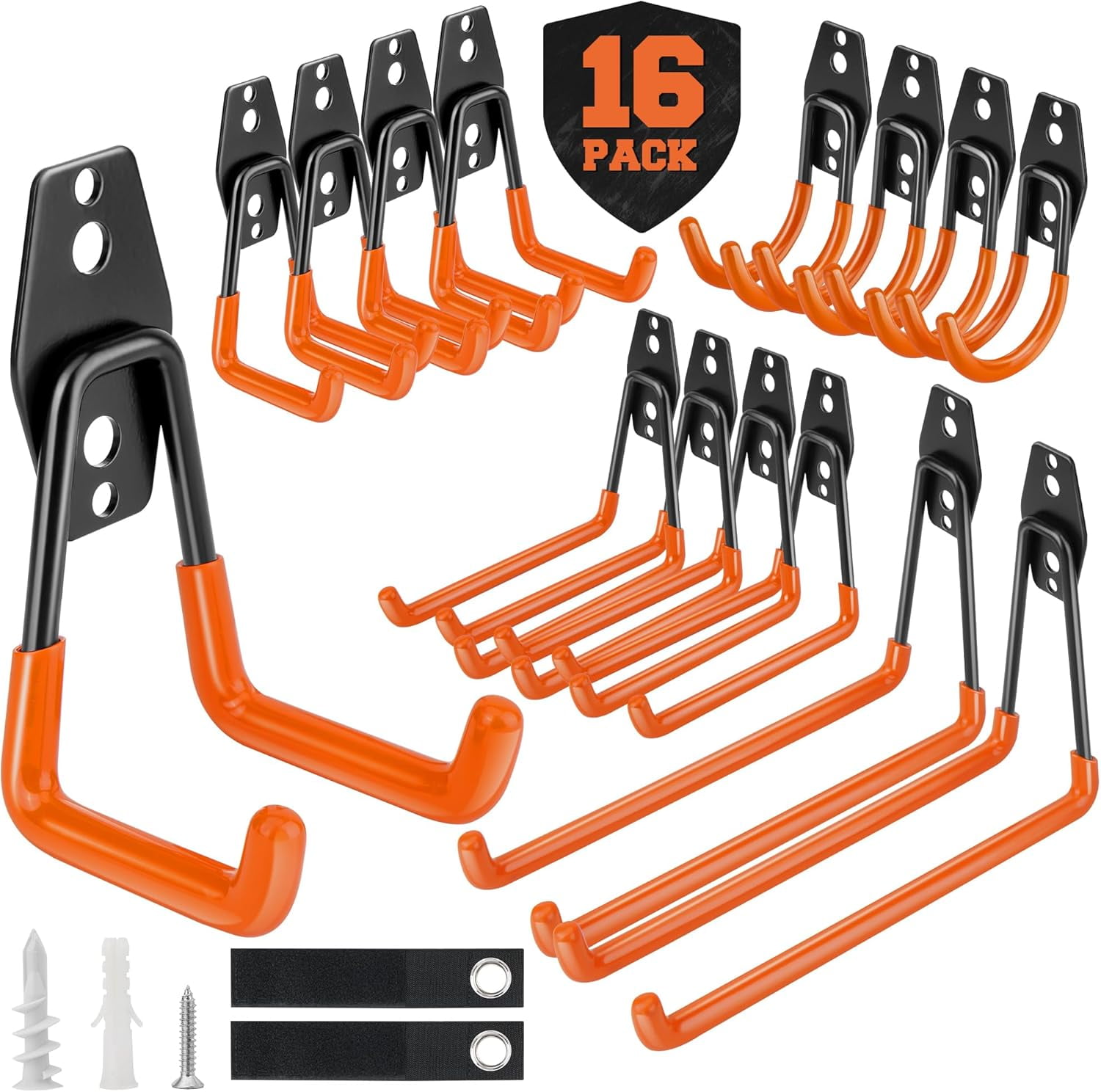 cugvbin 18 Pack Garage Hooks Heavy Duty Utility Steel Garage Storage ...