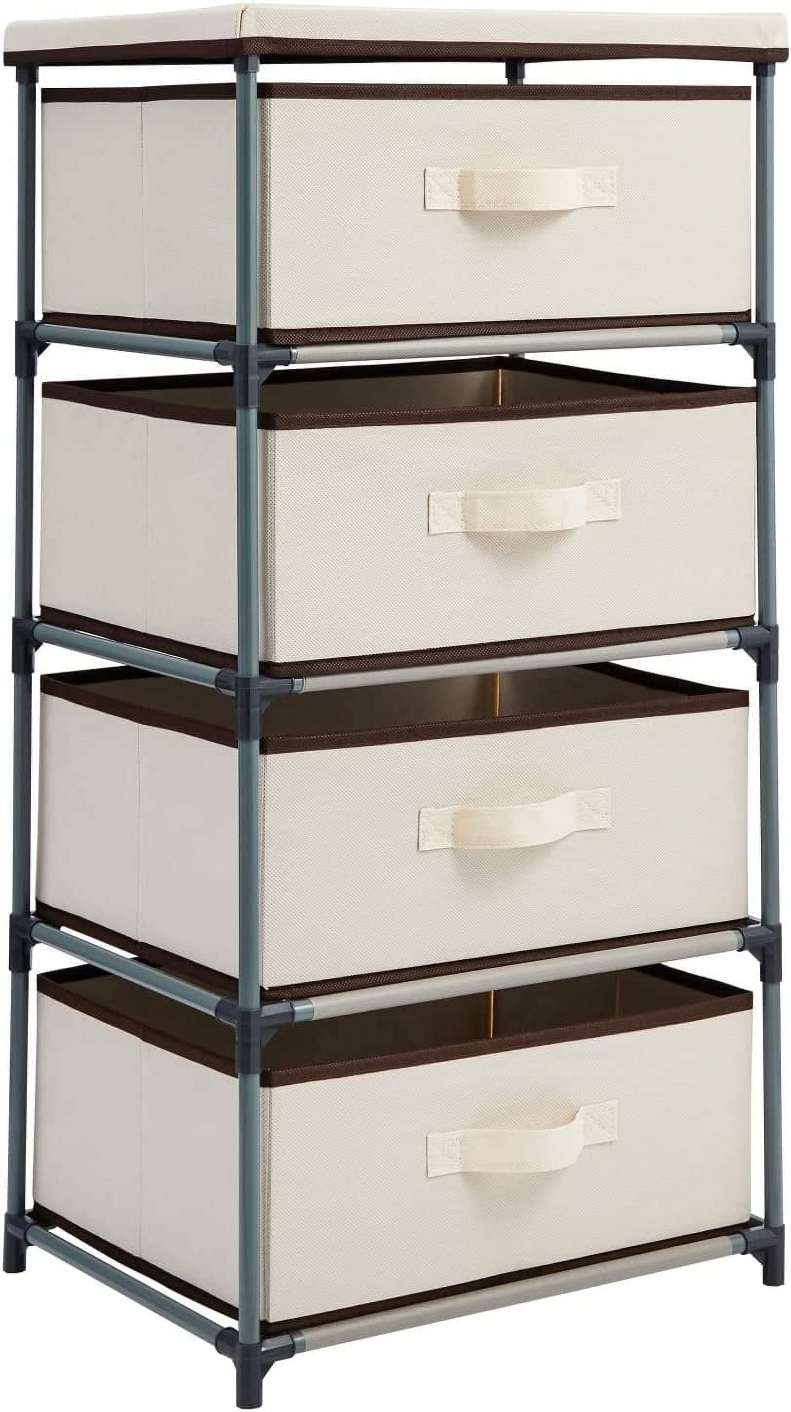 cugvbin 4-Tier Tall Closet Dresser with Drawers - Clothes Organizer and ...