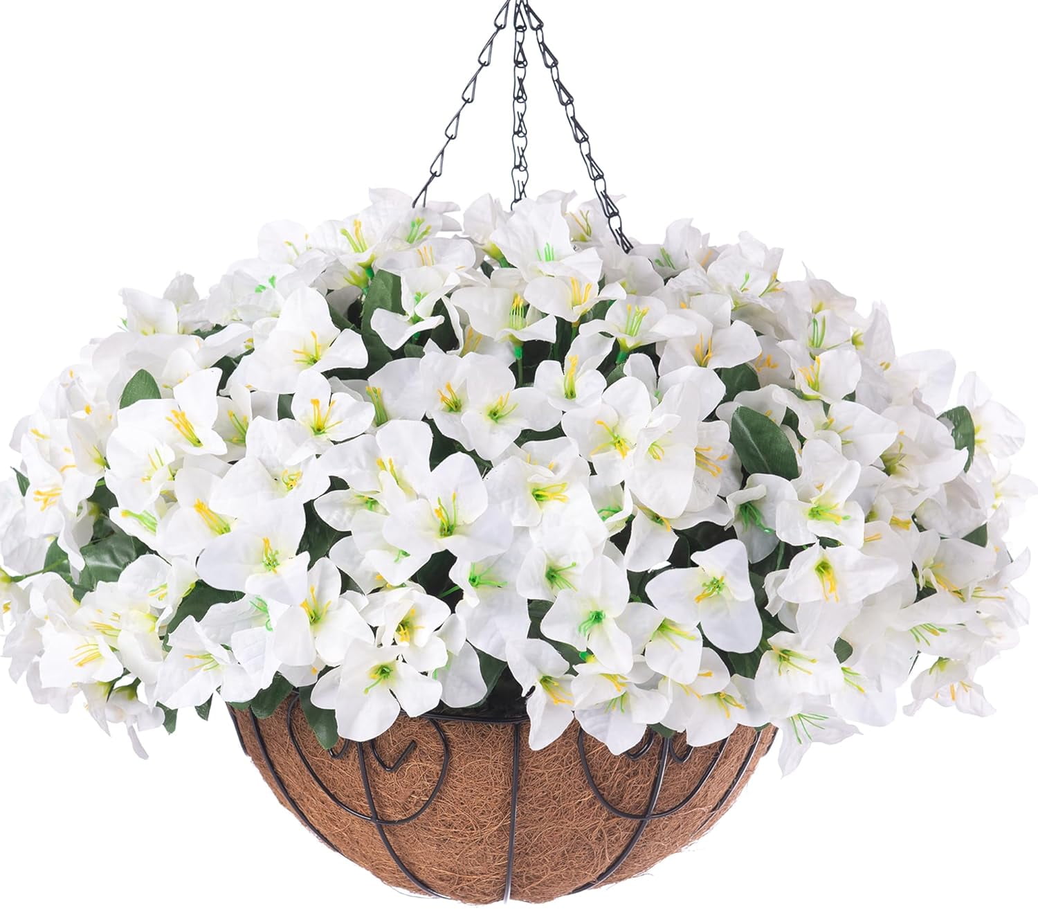 cugvbin Artificial Fake Hanging Flowers Plants Basket for Outdoors ...