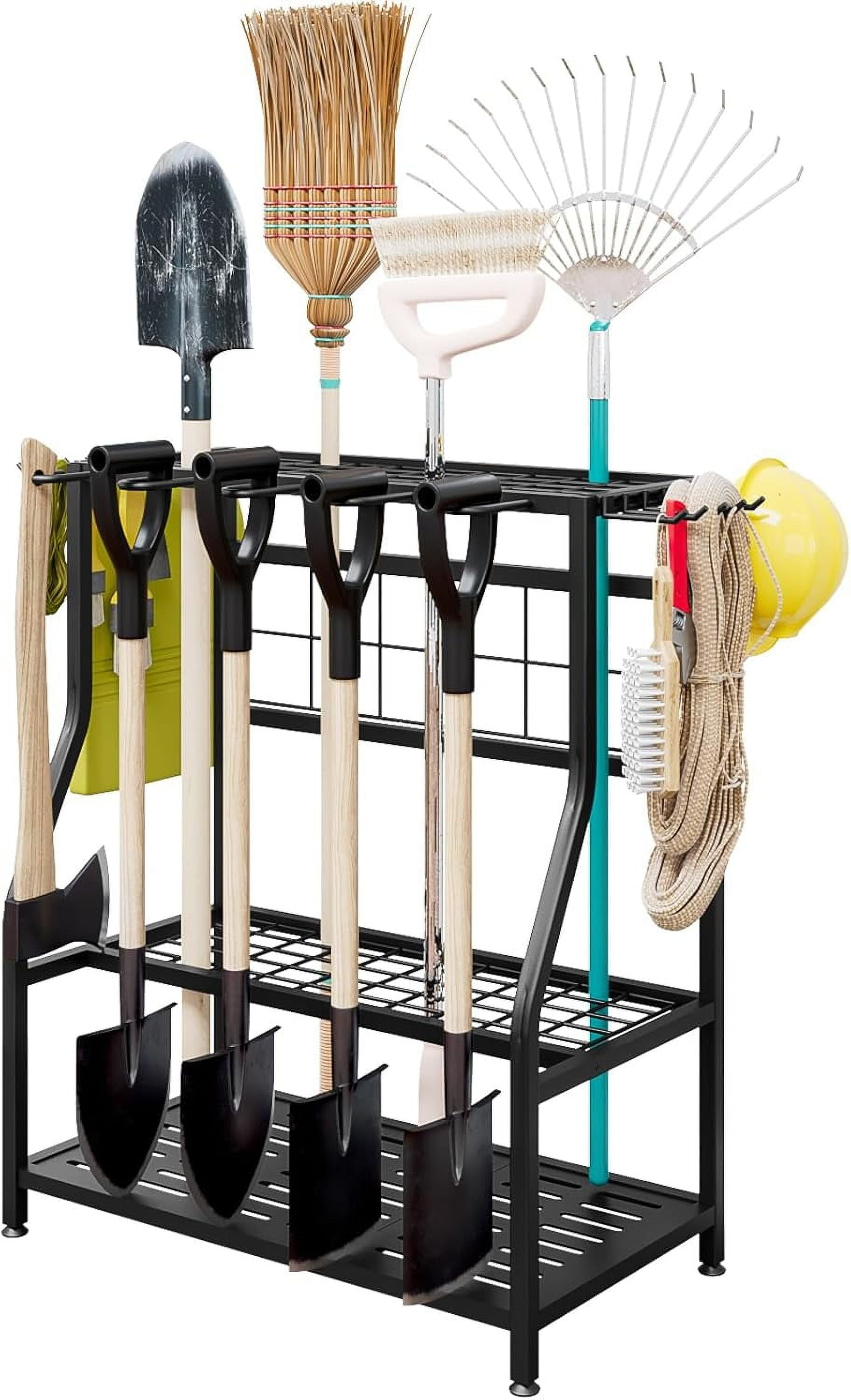 cugvbin Garden Tool Organizer Holder Heavy Duty Steel Rack to 60 Long ...