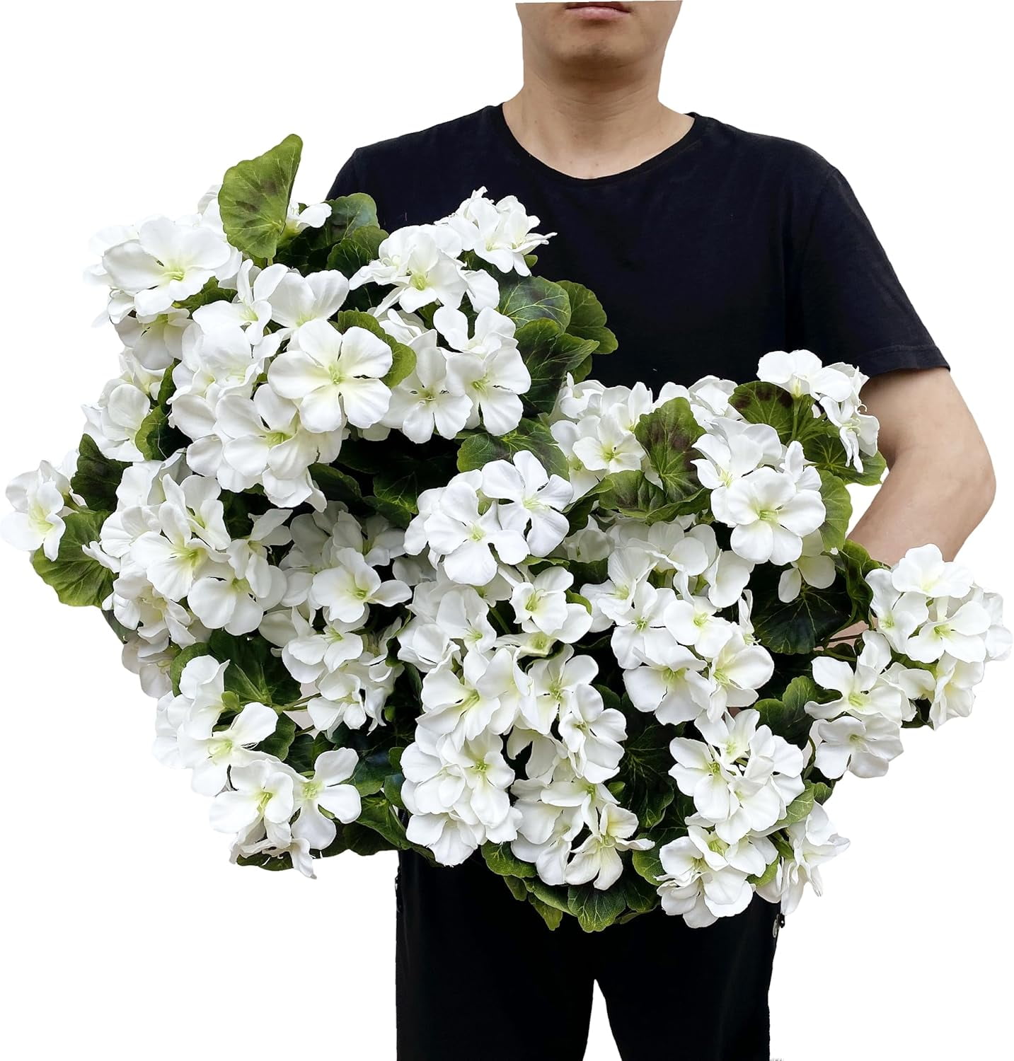 cugvbin Pack of 4 - Artificial Geraniums Bundles Autumn Fall Silk ...