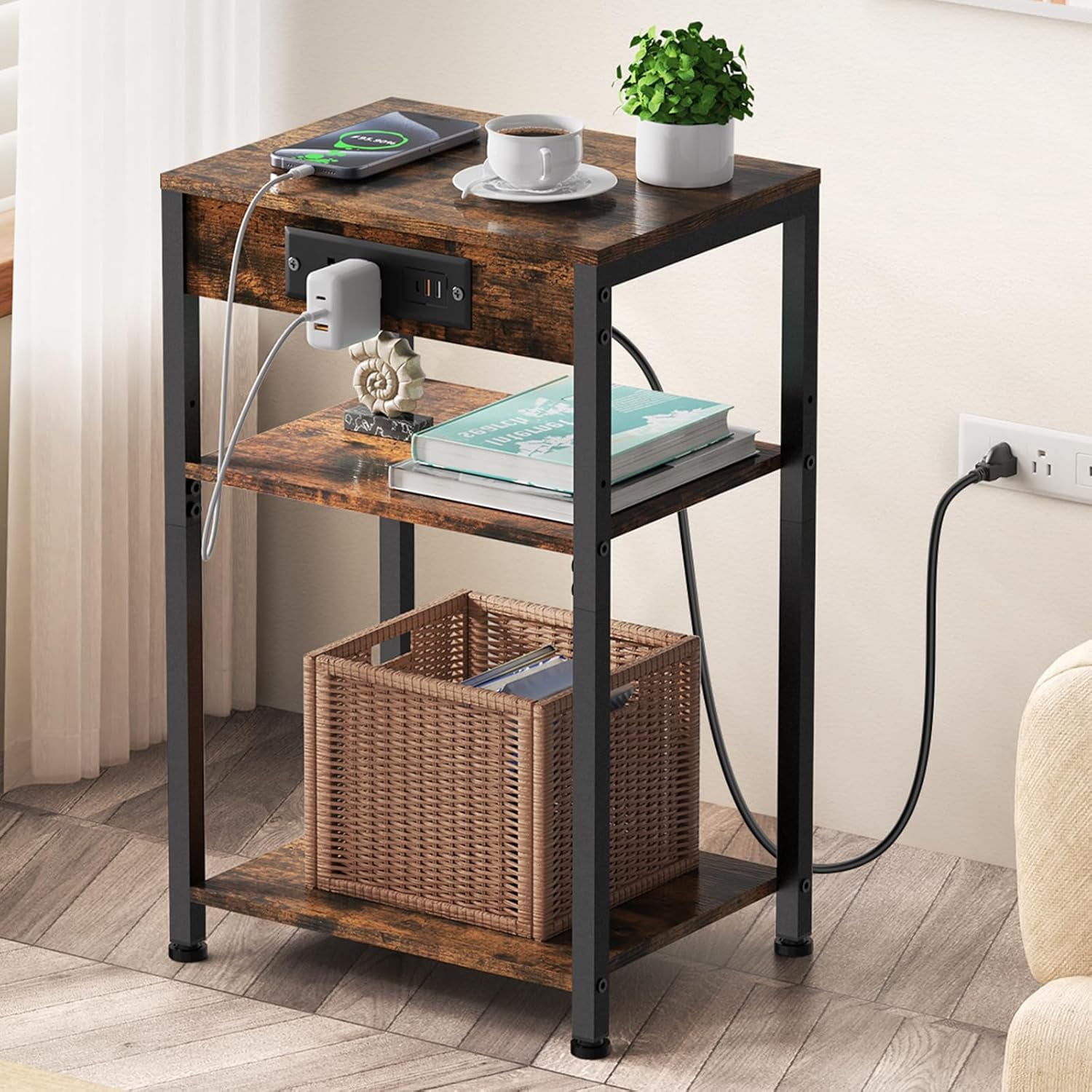 cugvbin Side Table End Table Nightstand Bedside Tables with Fast ...