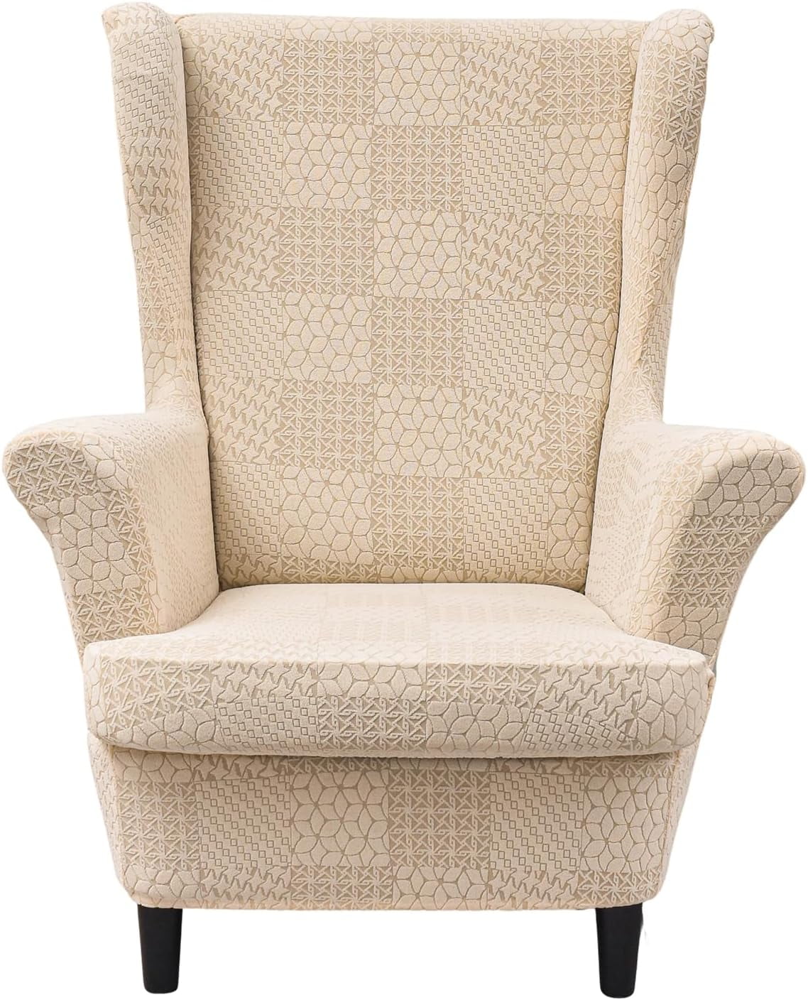 cugvbin Wingback Chair Slipcover 2 Piece Wingback Chair Cover Spandex ...