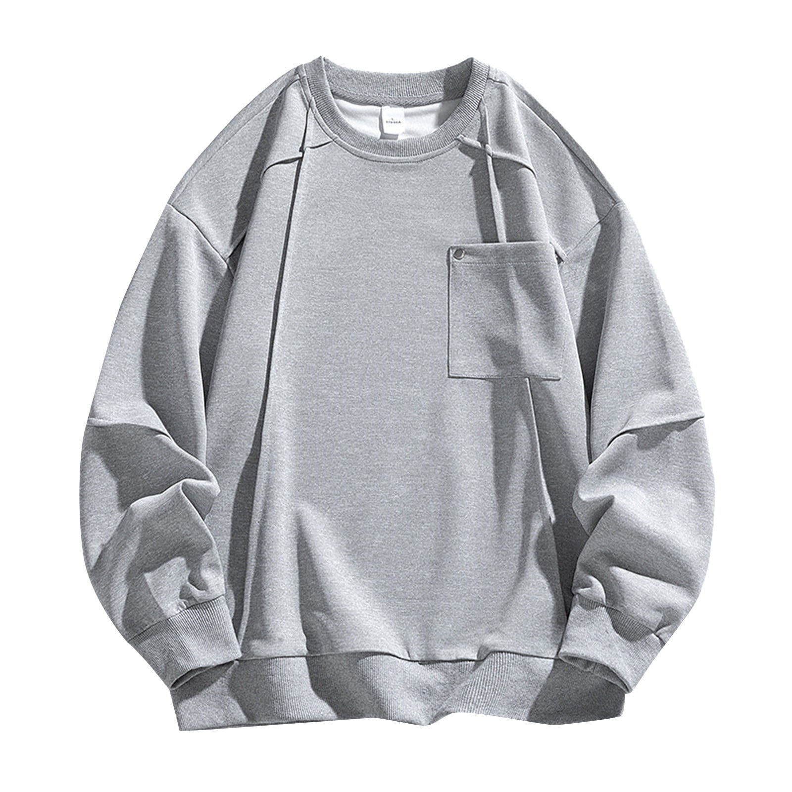 cui,Men's Solid Color Oversized T Shirts Long Sleeve Stylish Casual Tee ...