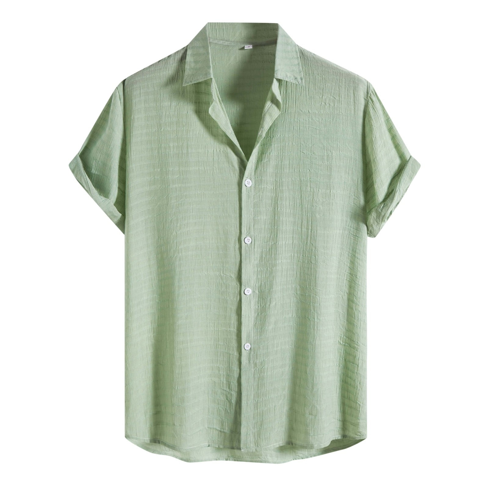 cui,Men's Textured Design Button down Shirts Plus Size Shorts Sleeve ...