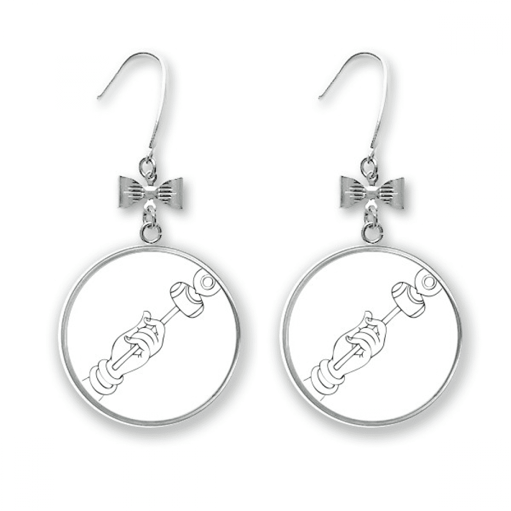 culture hand line drawing simple pattern bow earrings drop stud pierced ...