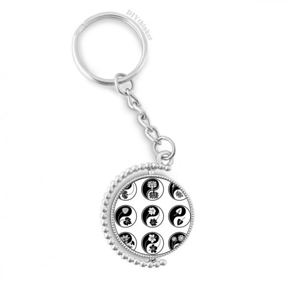 culture yin-yang flower round design rotatable keyholder disc ...