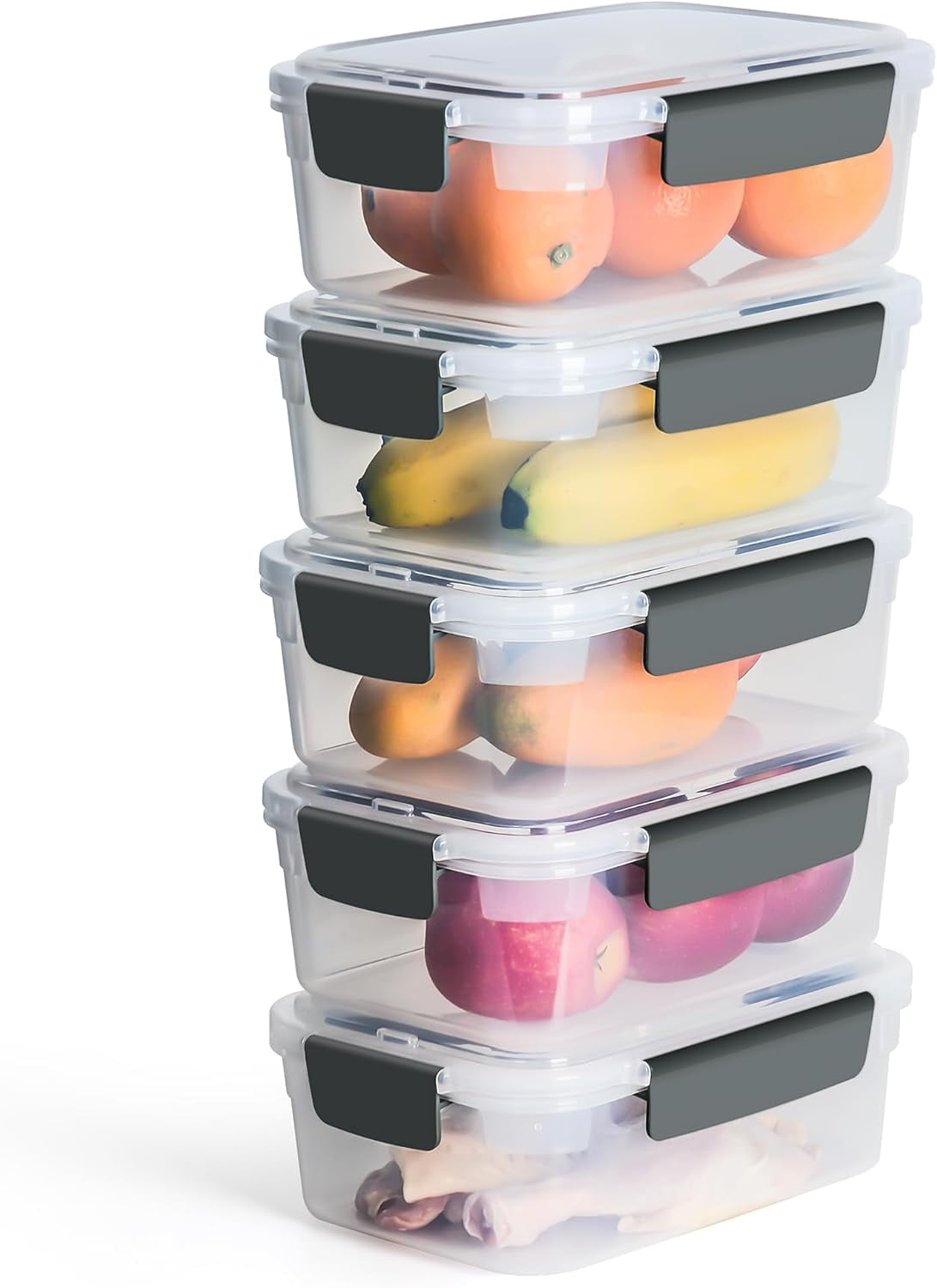 cup Plastic Food Storage Containers with Lids Nestable Freezer ...