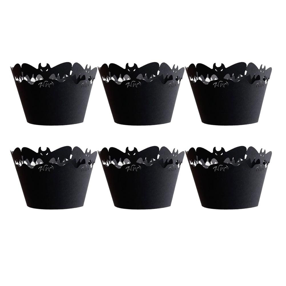 cupcake toppers wrappers Cake Wrappers Black 24Set - Walmart.com