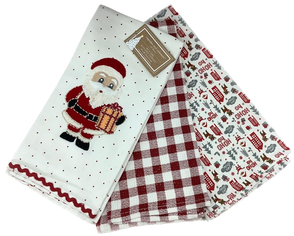 cupcakes and cashmere Winter Christmas Kitchen Towels, 18W x 28L inches ...
