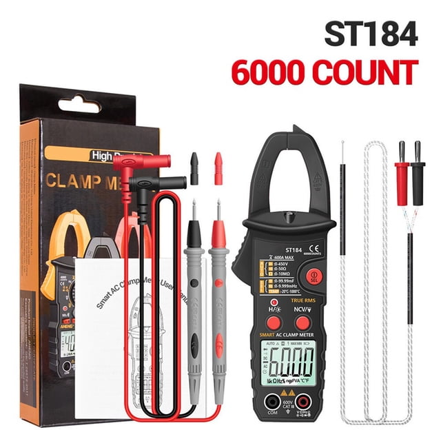 current clamp digital clamp AC/DC 600A, 6000 Counts TRMS Auto Range ...