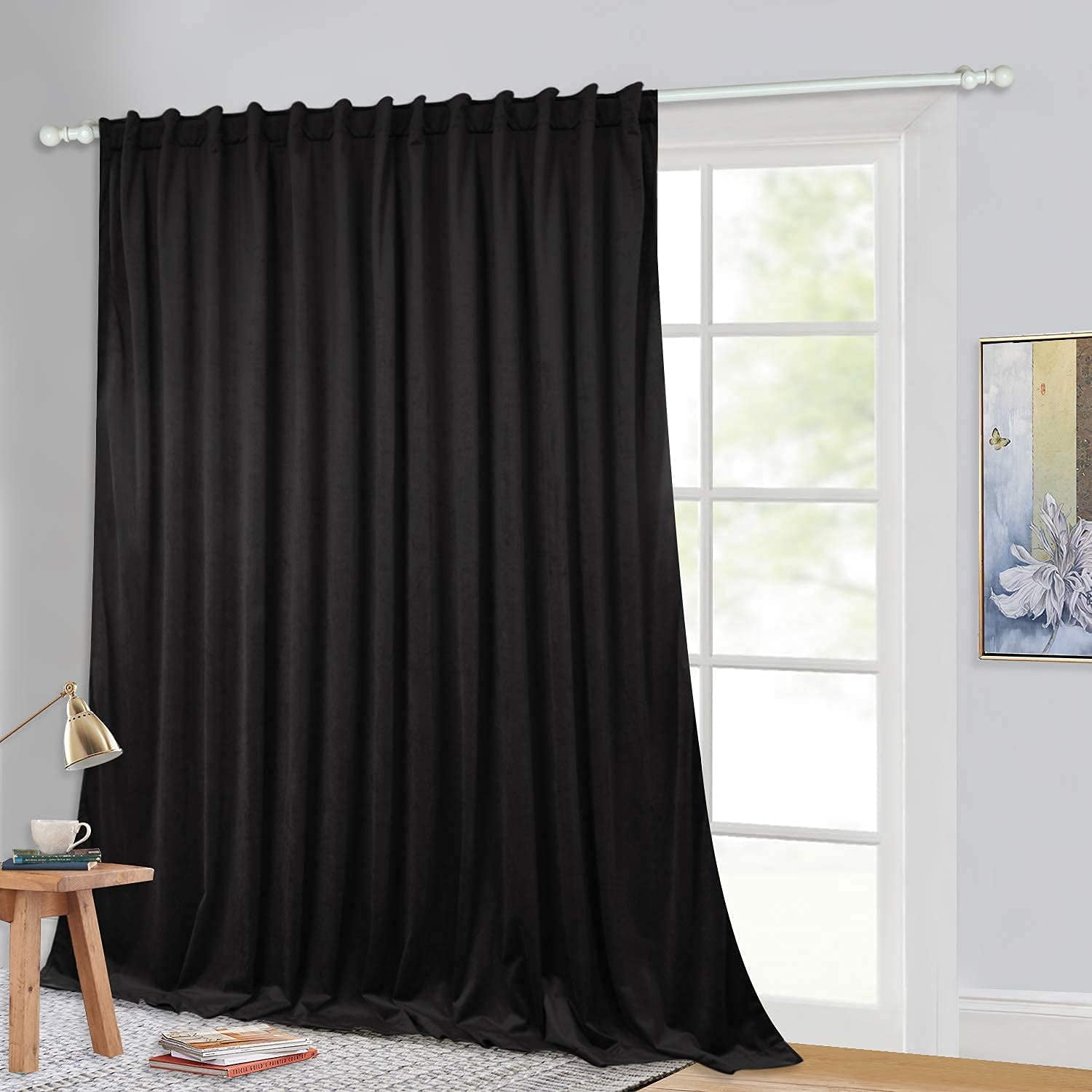 **curtains for sliding glass door - black velvet backdrop curtains 108 ...