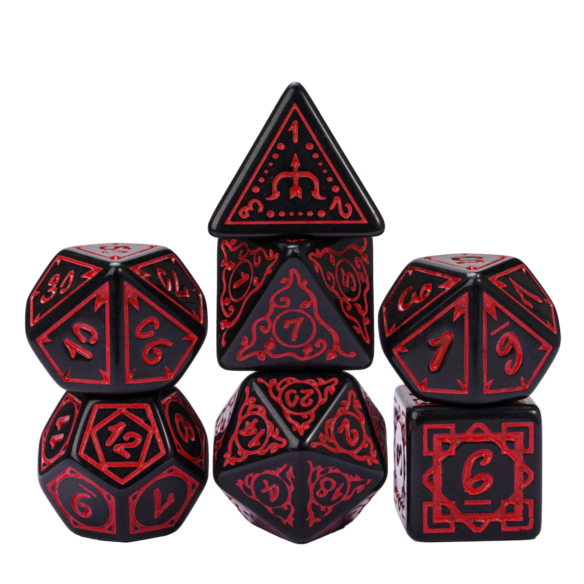 cusdie 7-Die Acrylic DND Dice, Druid Polyhedral Dice Set for Role ...