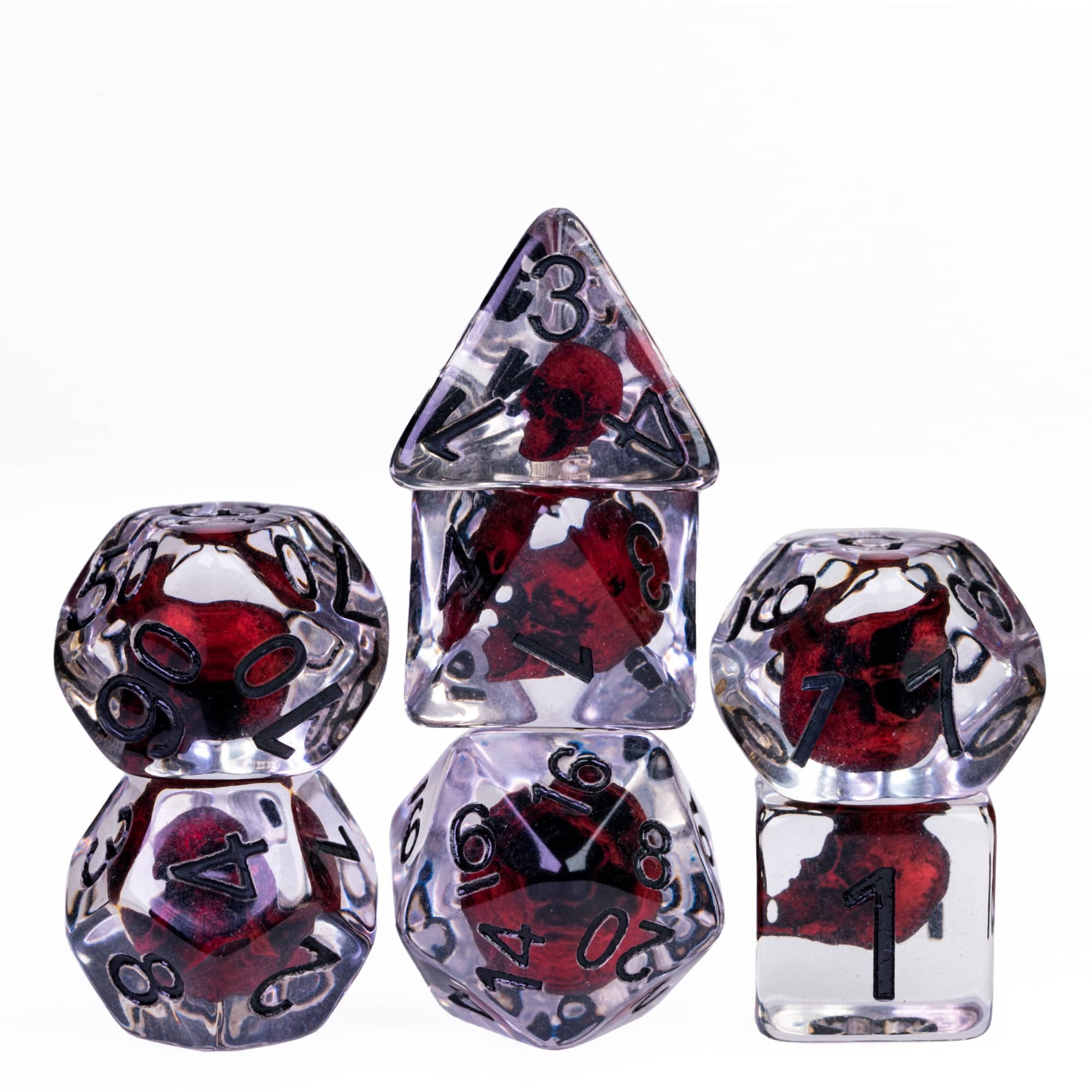cusdie 7-Die DND Dice, Polyhedral Dice Set Filled with Skull for Role ...