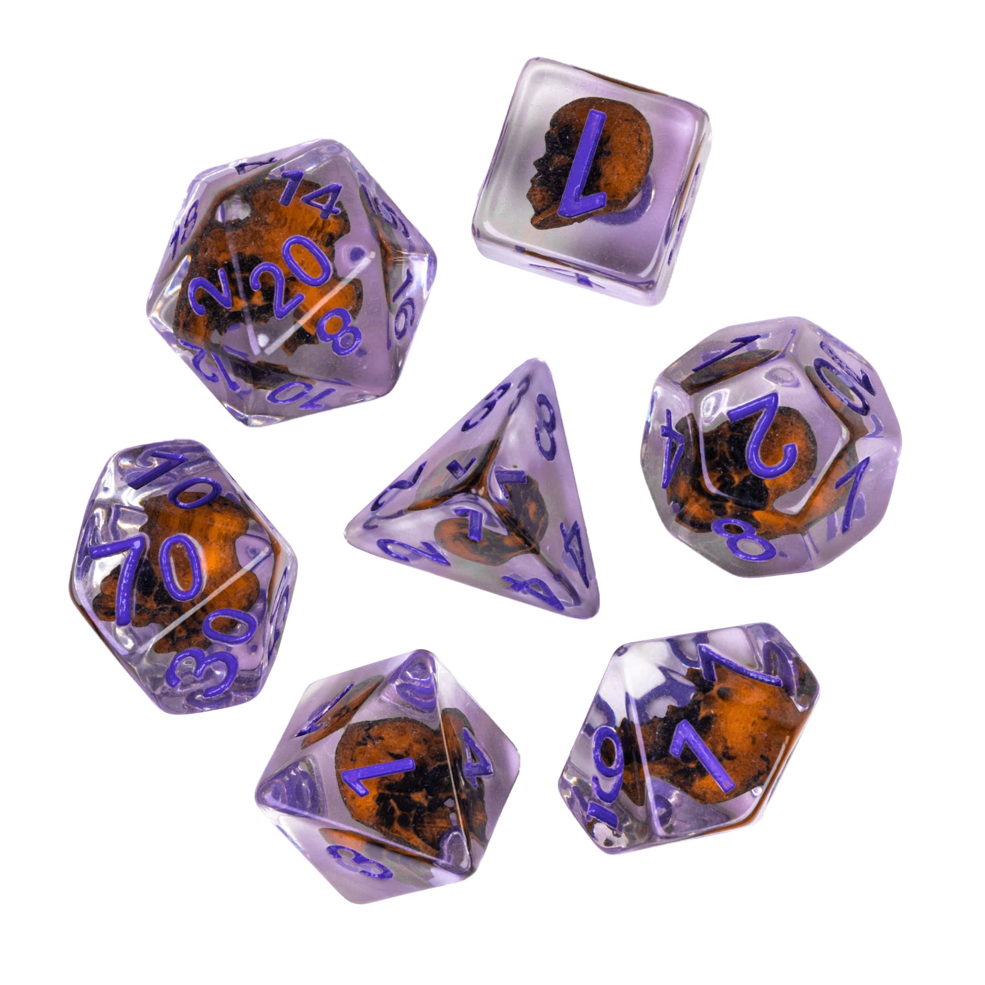 cusdie 7-Die Skull Dice, Polyhedral Dice Set Filled with Skull for Role ...