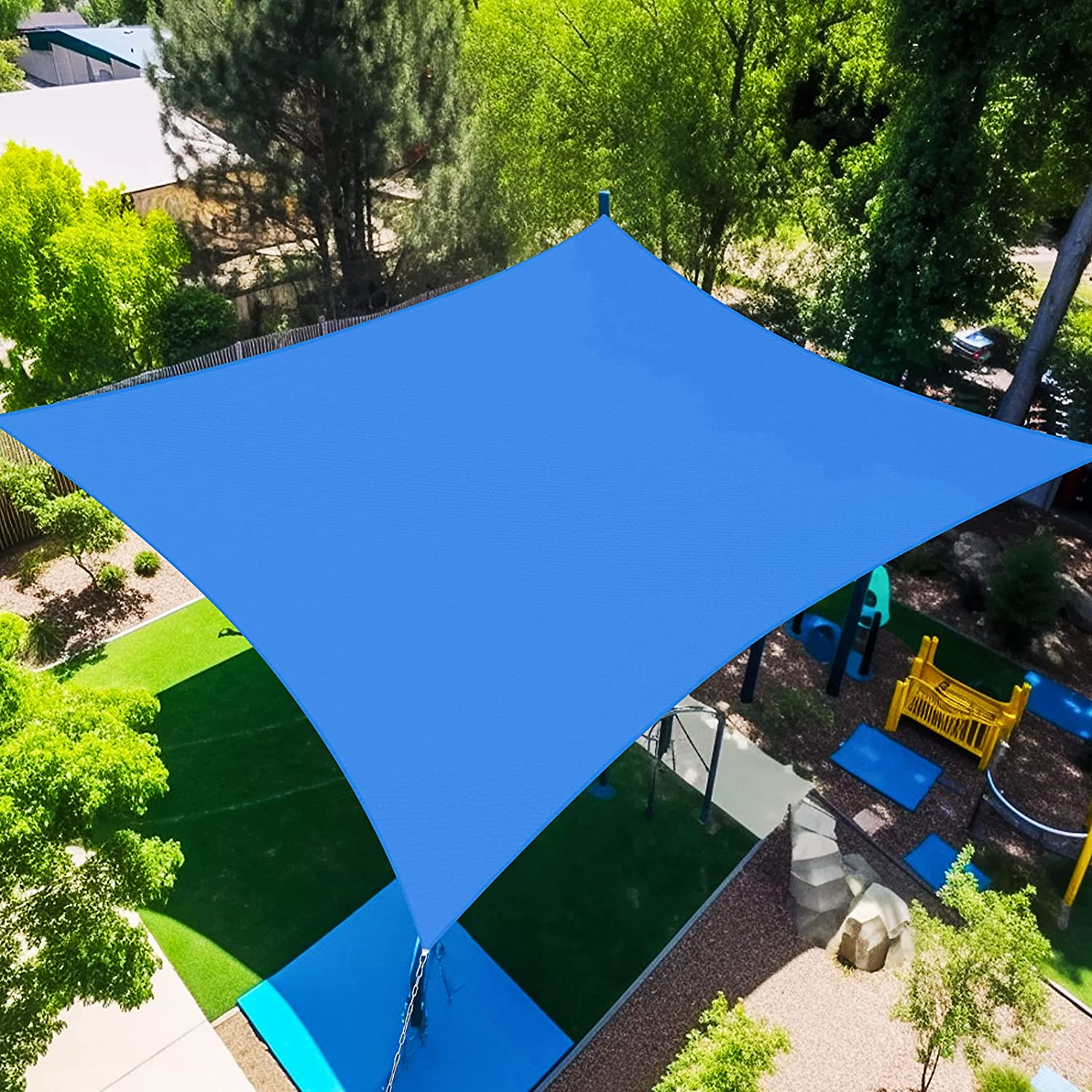 **custom 10'x16' blue curved rectangle sun shade sail uv block mesh 185 ...