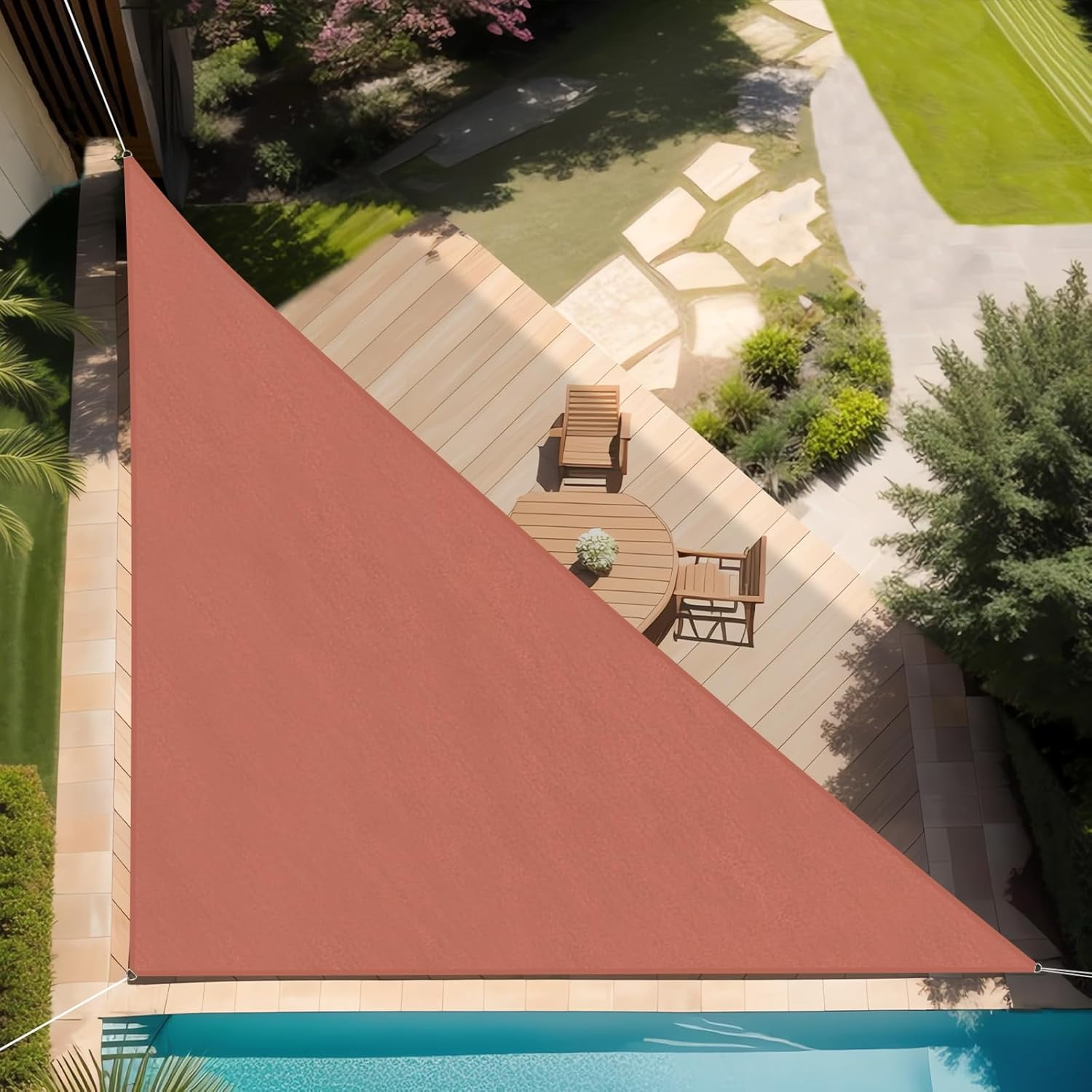 **custom 14'x23'x23' straight edge rust red sun shade sail uv block 185 ...