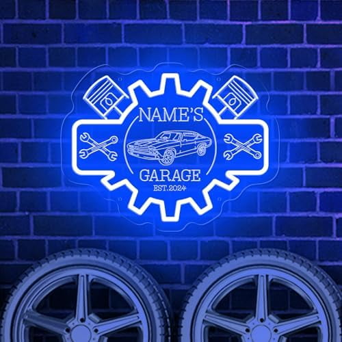 custom garage neon sign for wall decor, personalized led garage signs ...