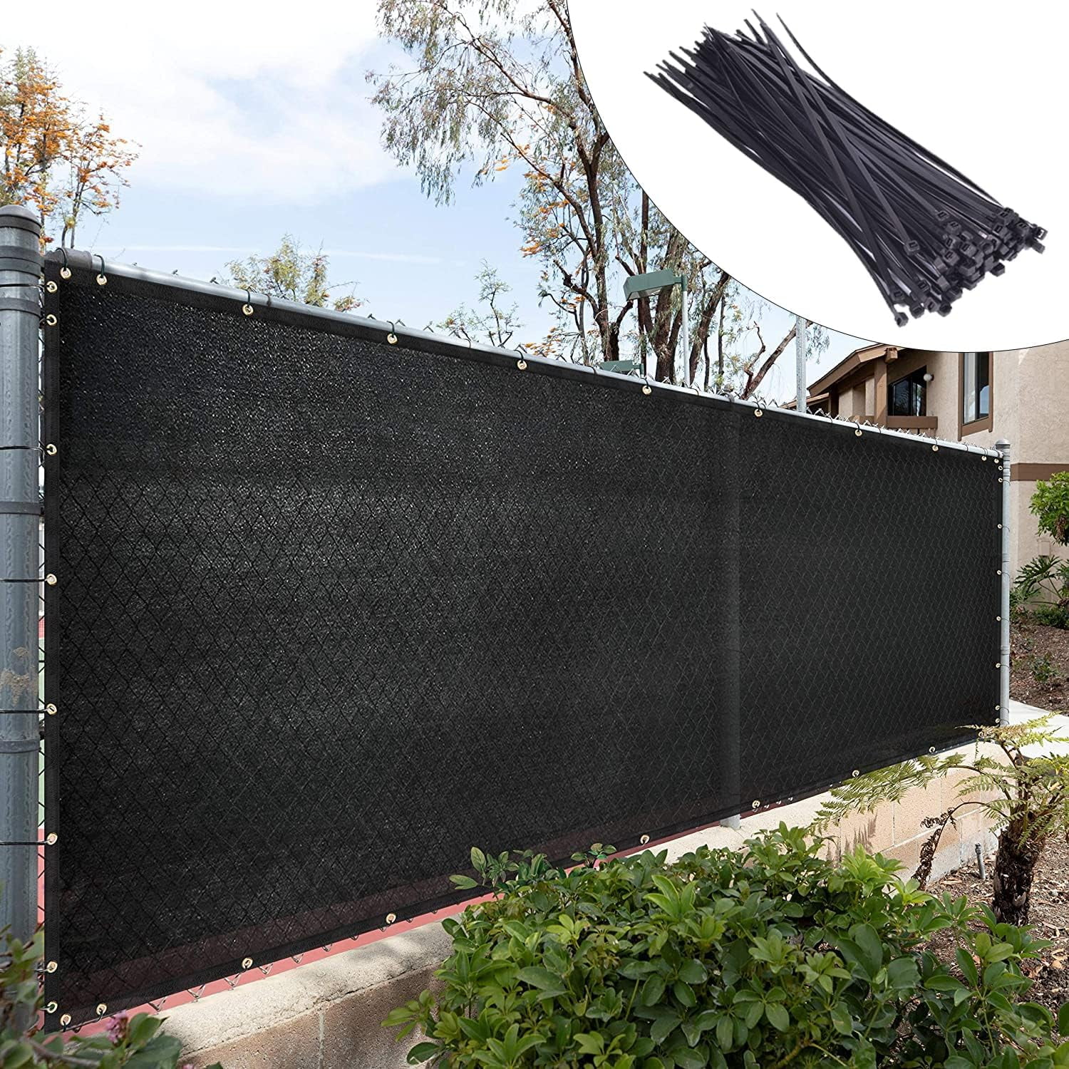 **custom size 8' x 33' black fence privacy screen windscreen cover ...