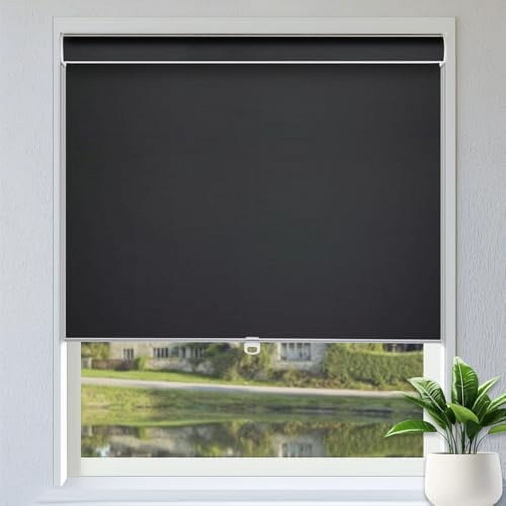 custom size cordless solar roller shades for windows blinds 1% openness ...