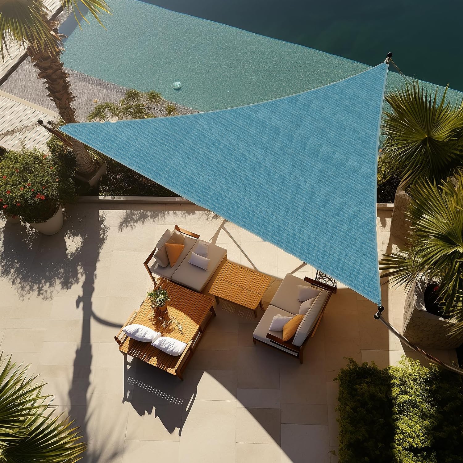 **custom sun shade sail ppt007 9'x15'x17.5' triangle sail shade canopy ...