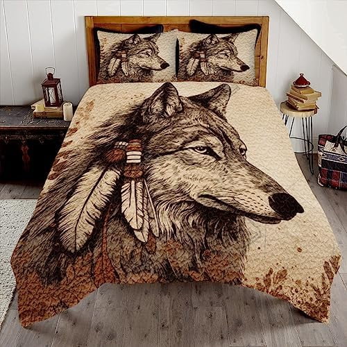 custom wolf quilt pattern quilt king bedding wolf quilt sets colorful ...