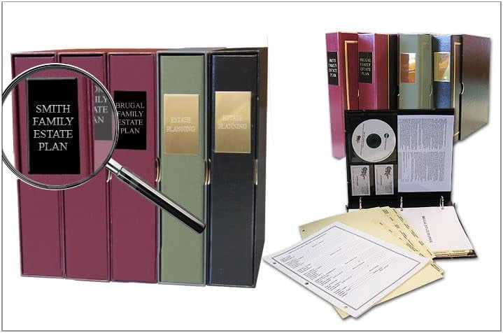 customized estate planning kit- customized binder, 18 pre printed tabs ...