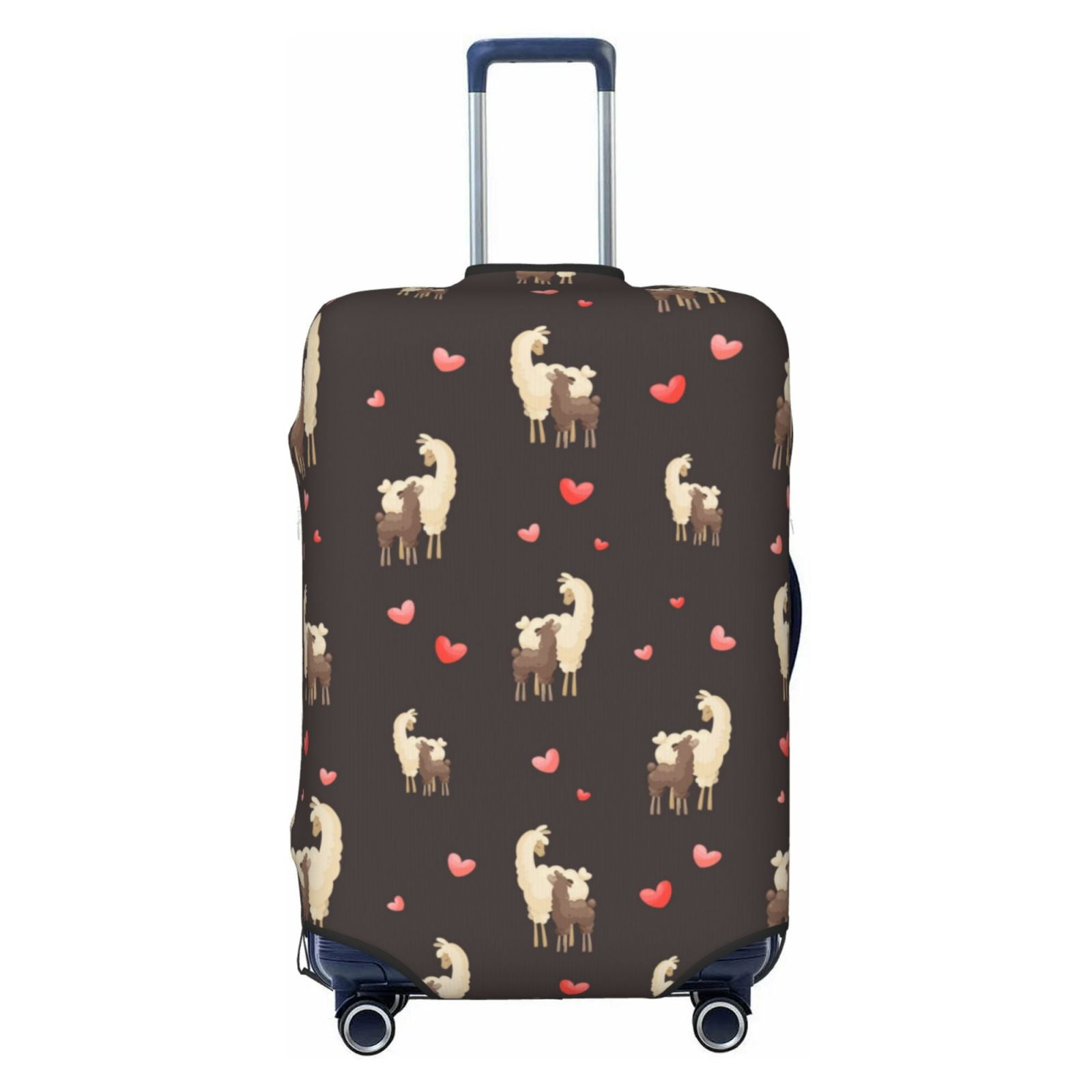 cute Alpaca llama heart black Luggage Cover, Suitcase Cover for Luggage ...