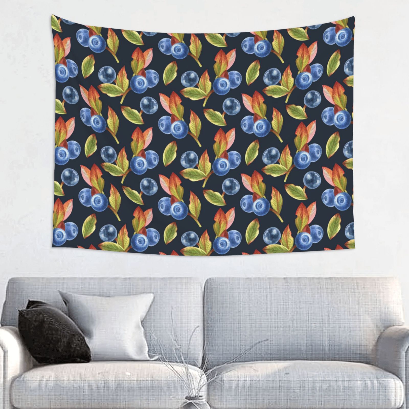 cute Blueberries Wall Tapestry for Bedroom Aesthetic - Tapestry ...