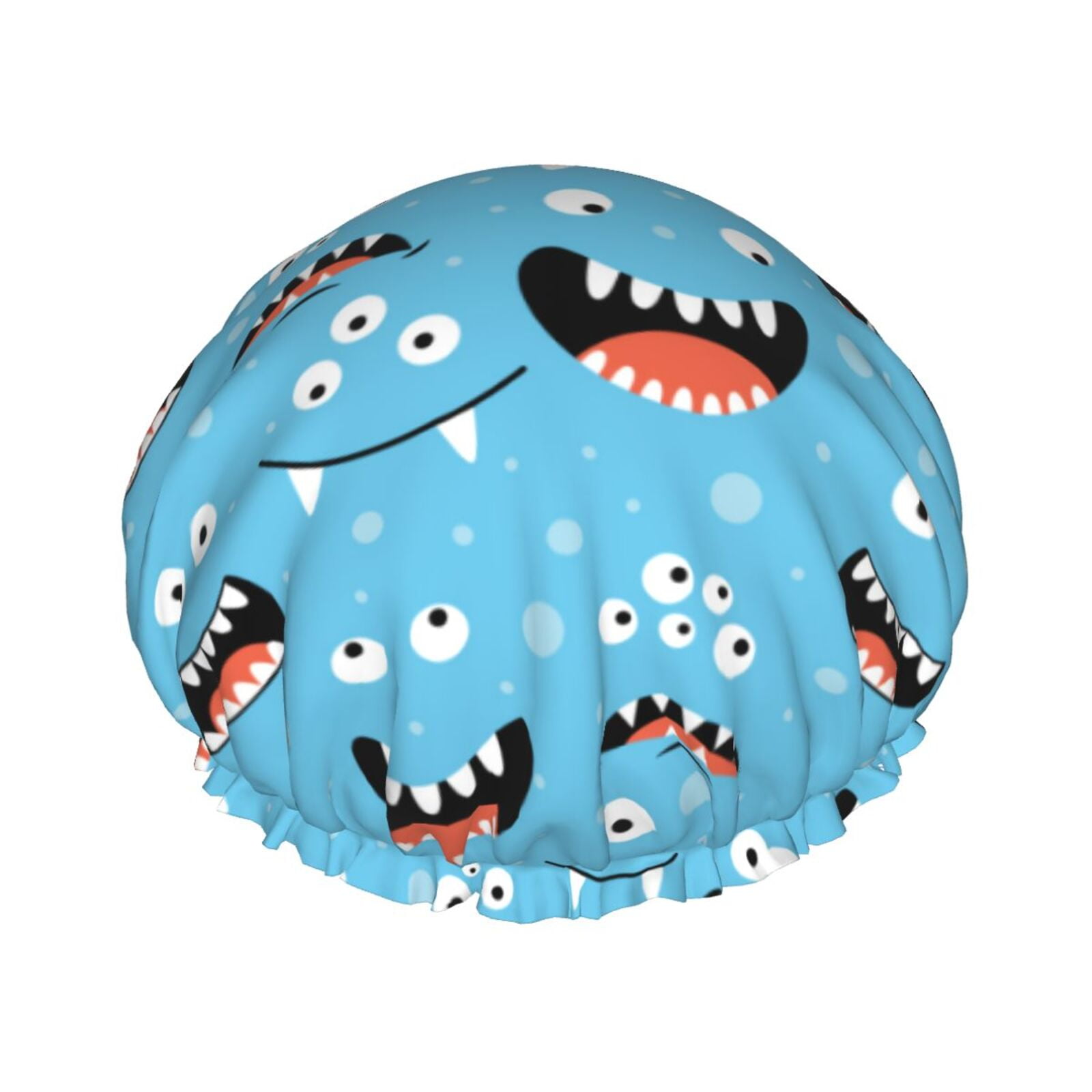 cute Dinosaur mouth Shower Cap for Women, Double Waterproof Layers ...