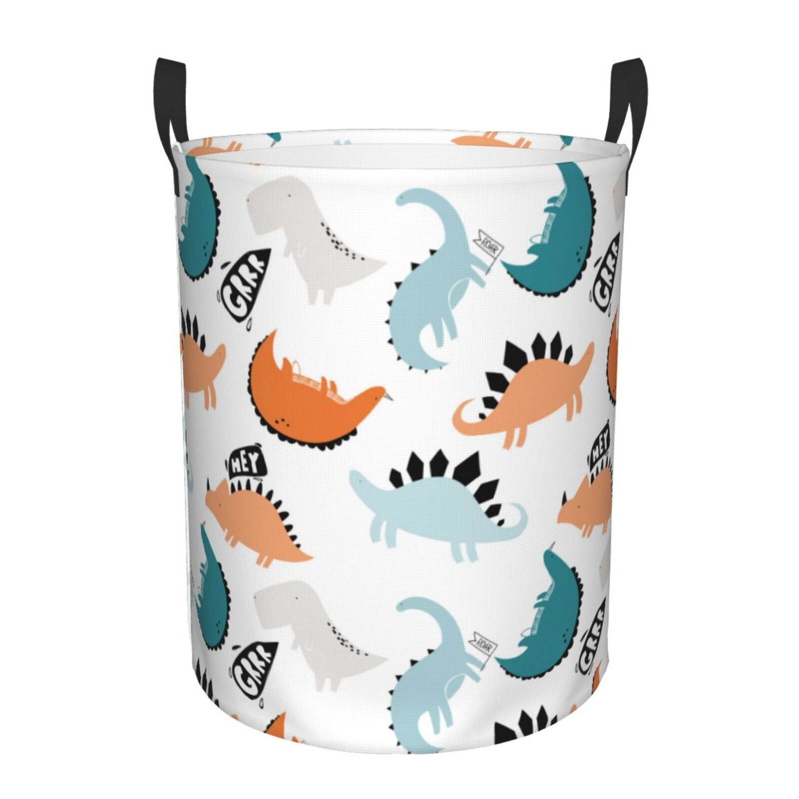 cute Dinosaur pattern Round Laundry Basket, Laundry Hamper with Handle ...
