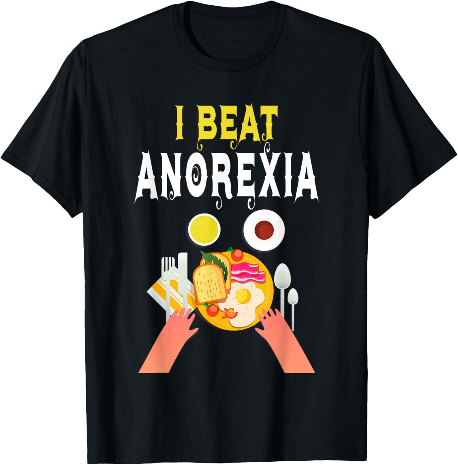 cute I Beat Survived Anorexia Awarenes Men funny T-Shirt - Walmart.com