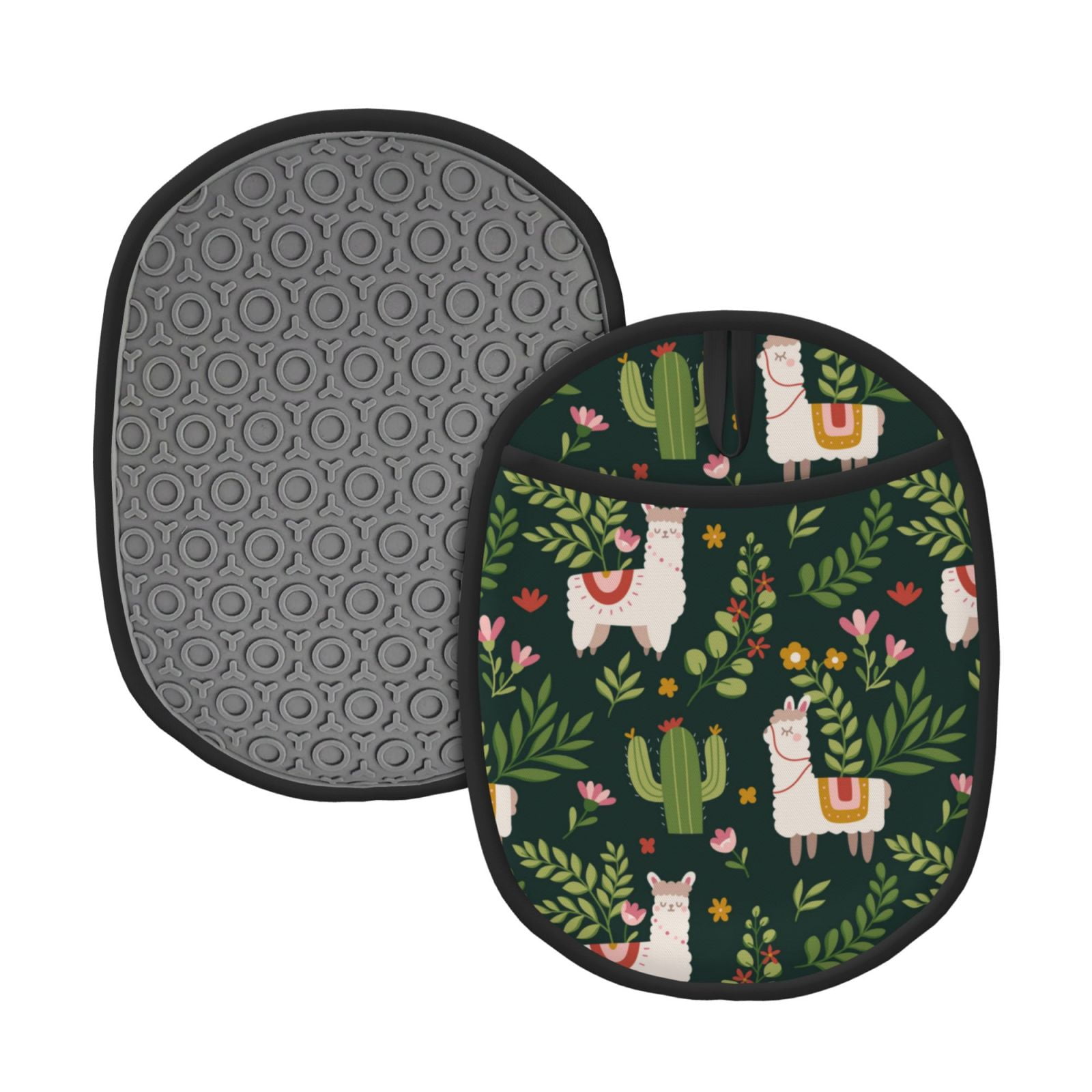 cute alpaca cactus llama floral Pot Holders for Kitchen - Heat ...