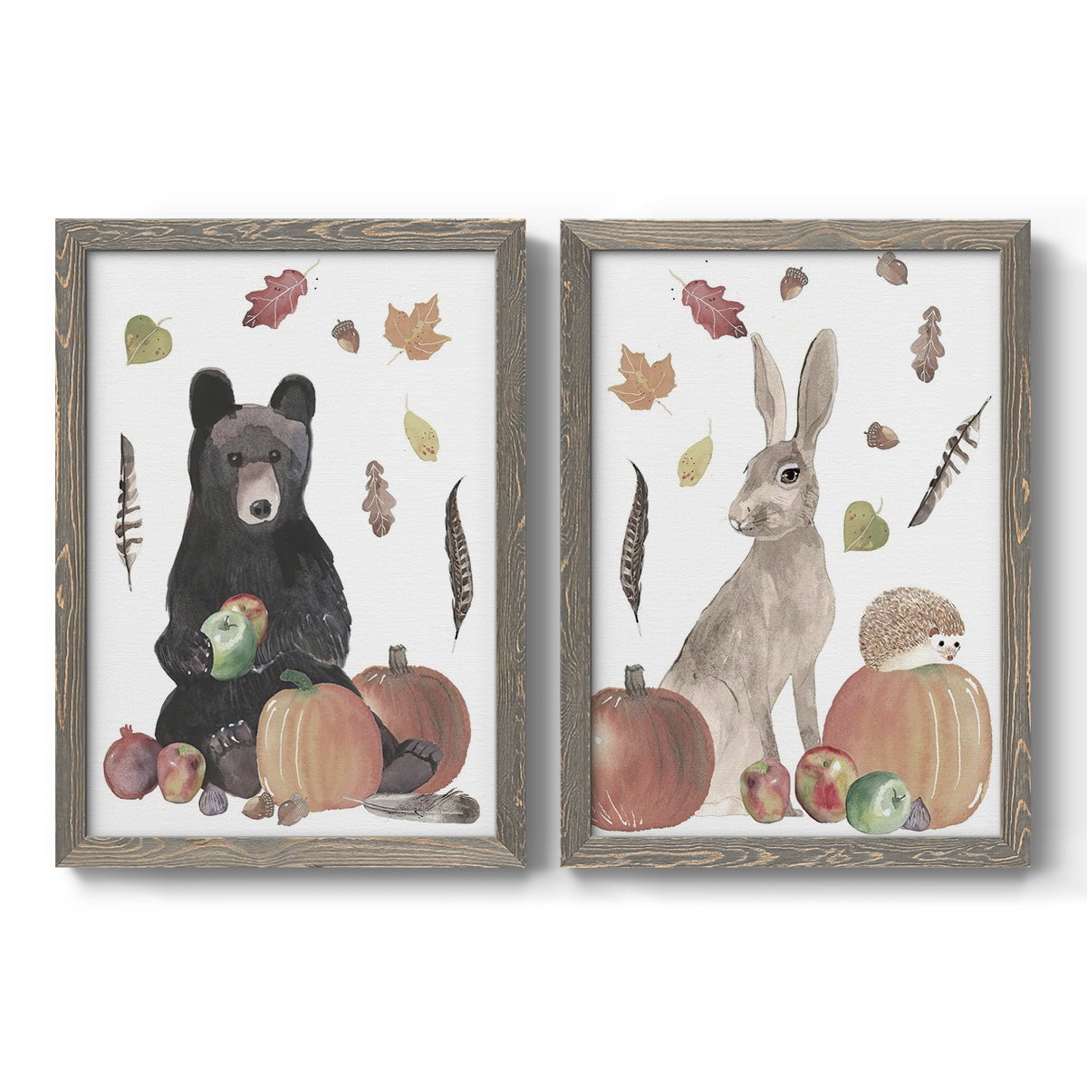 Cute Autumn Forest I - Premium Framed Canvas 2 Piece Set - Ready to ...