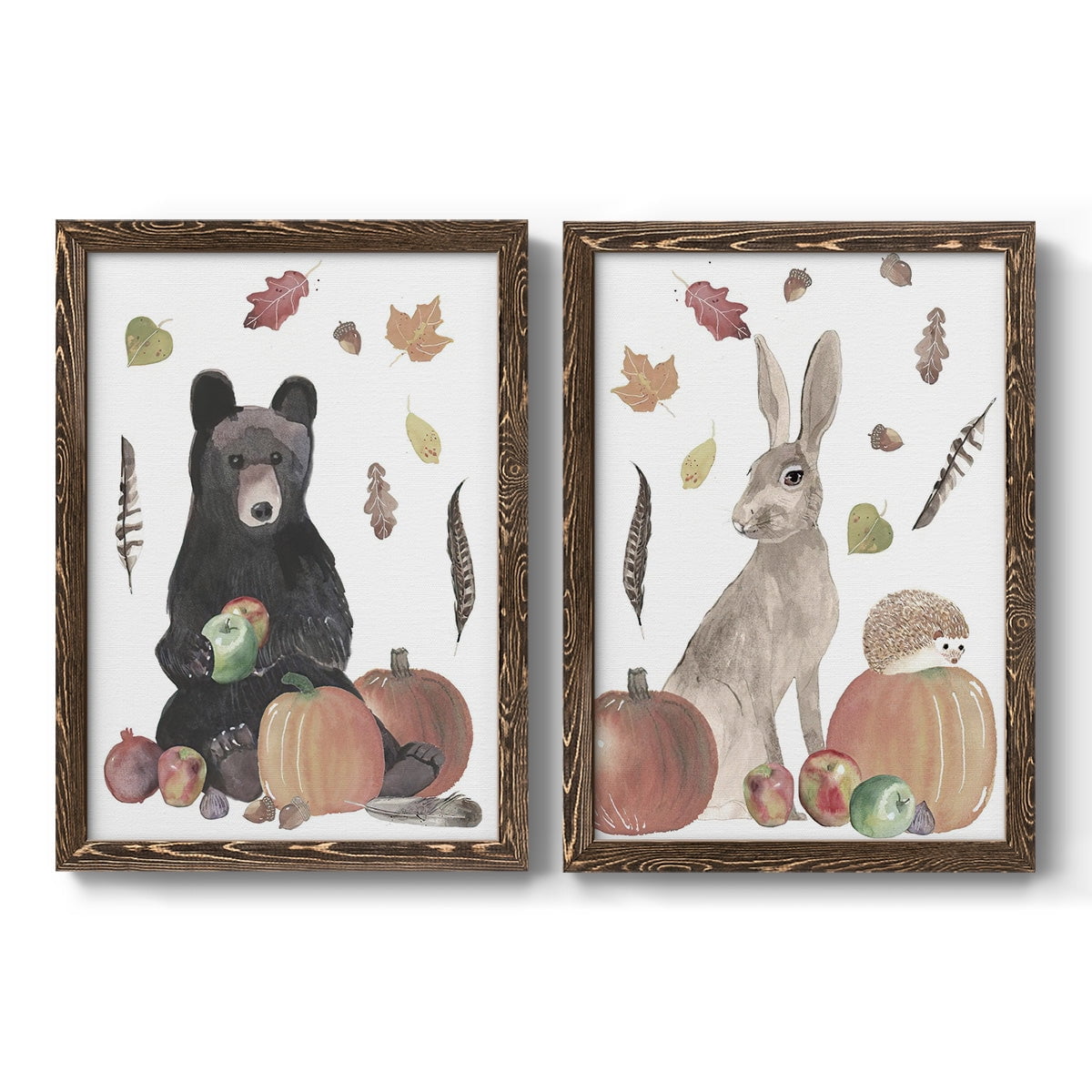 Cute Autumn Forest I - Premium Framed Canvas 2 Piece Set - Ready to ...