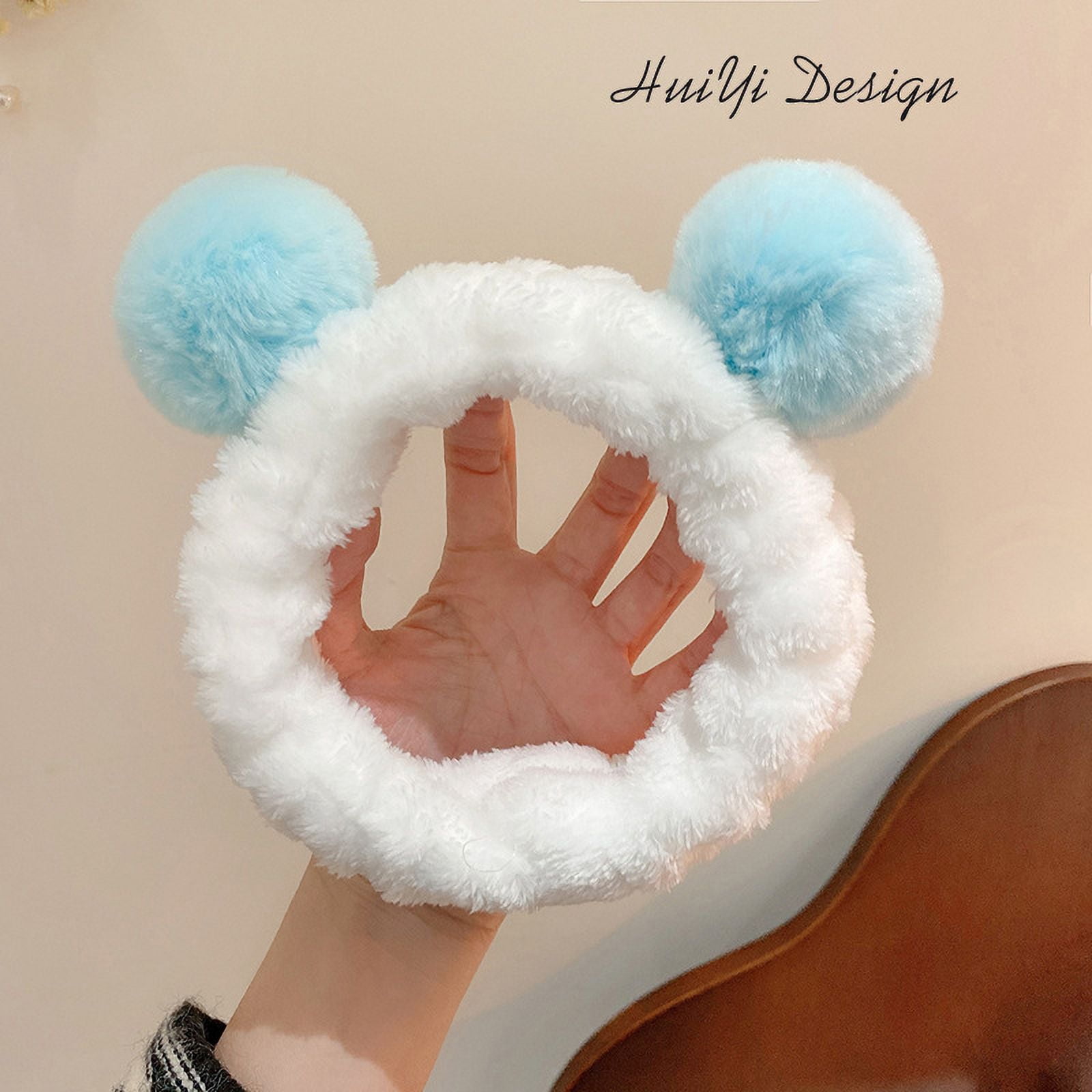 cute carrot Plush face wash hair band winter warm letter rabbit ear ...