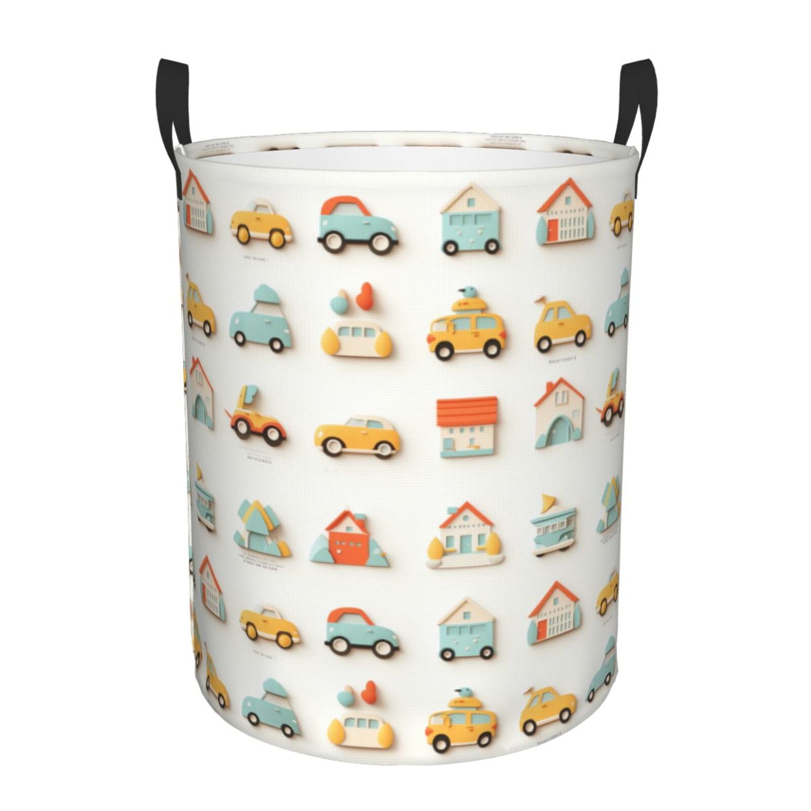 cute cartoon car house Laundry Basket with Handles - Freestanding ...