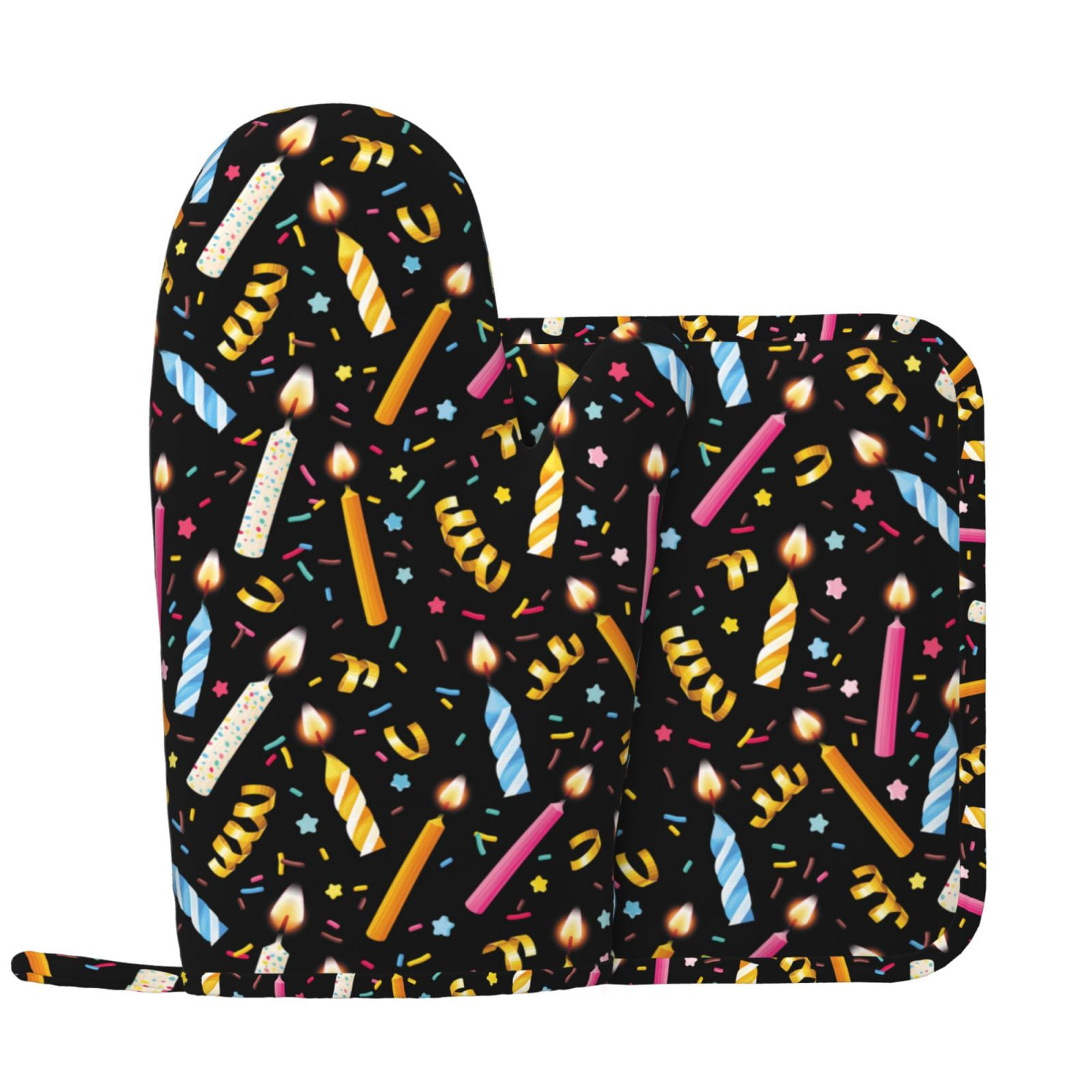 cute cartoon pattern Oven Mitts and Pot Holders Sets with 1 Non-Slip ...