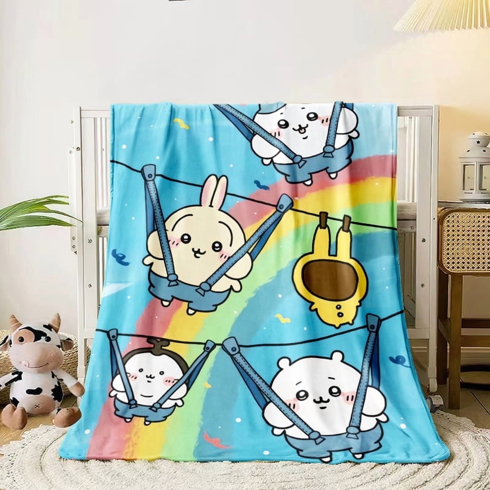 cute chiikawa blanket. Four seasons blanket.for sofa, beds, living room ...