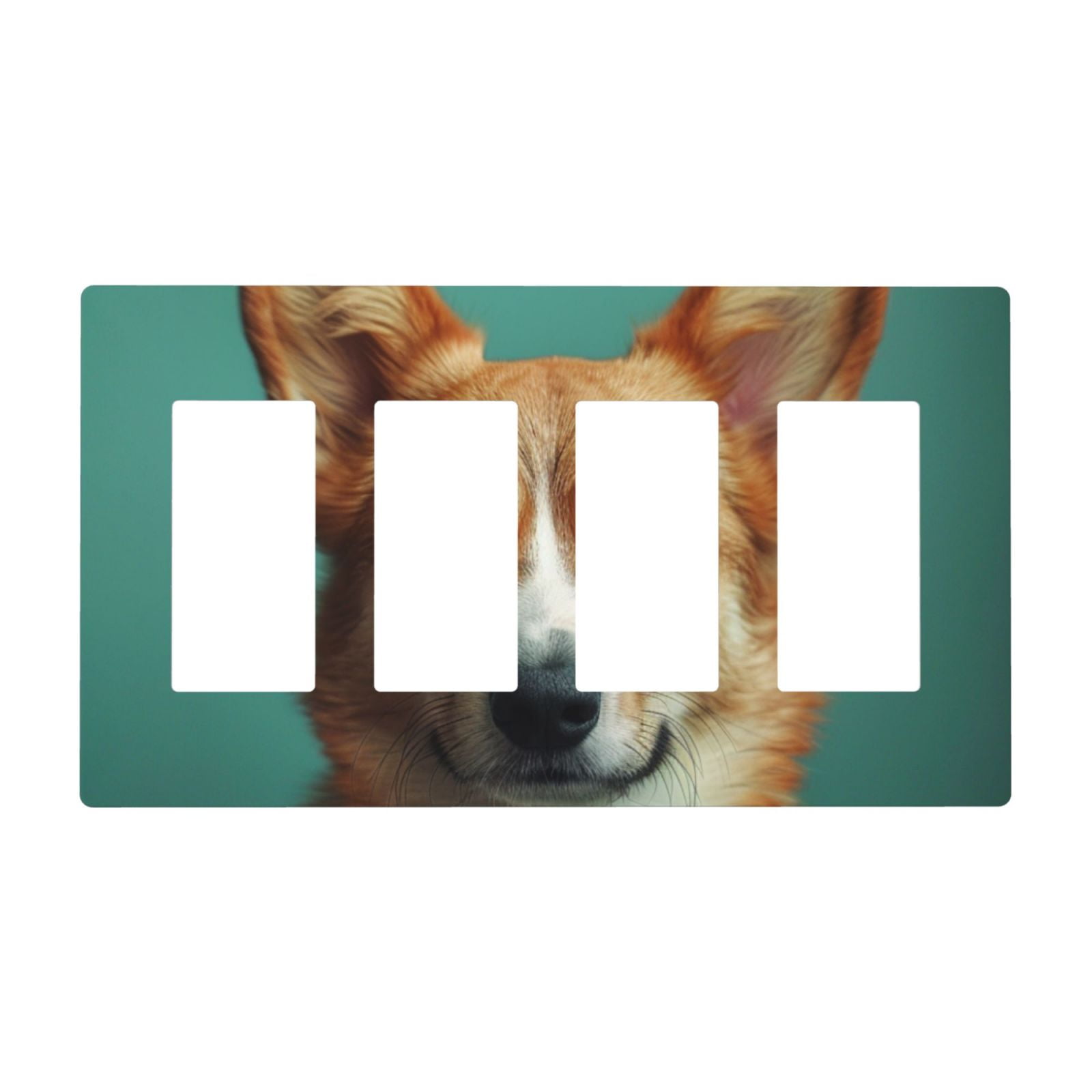 cute corgi dog Switch Cover Decorative Wall Plate / 4-Gang Screwless ...