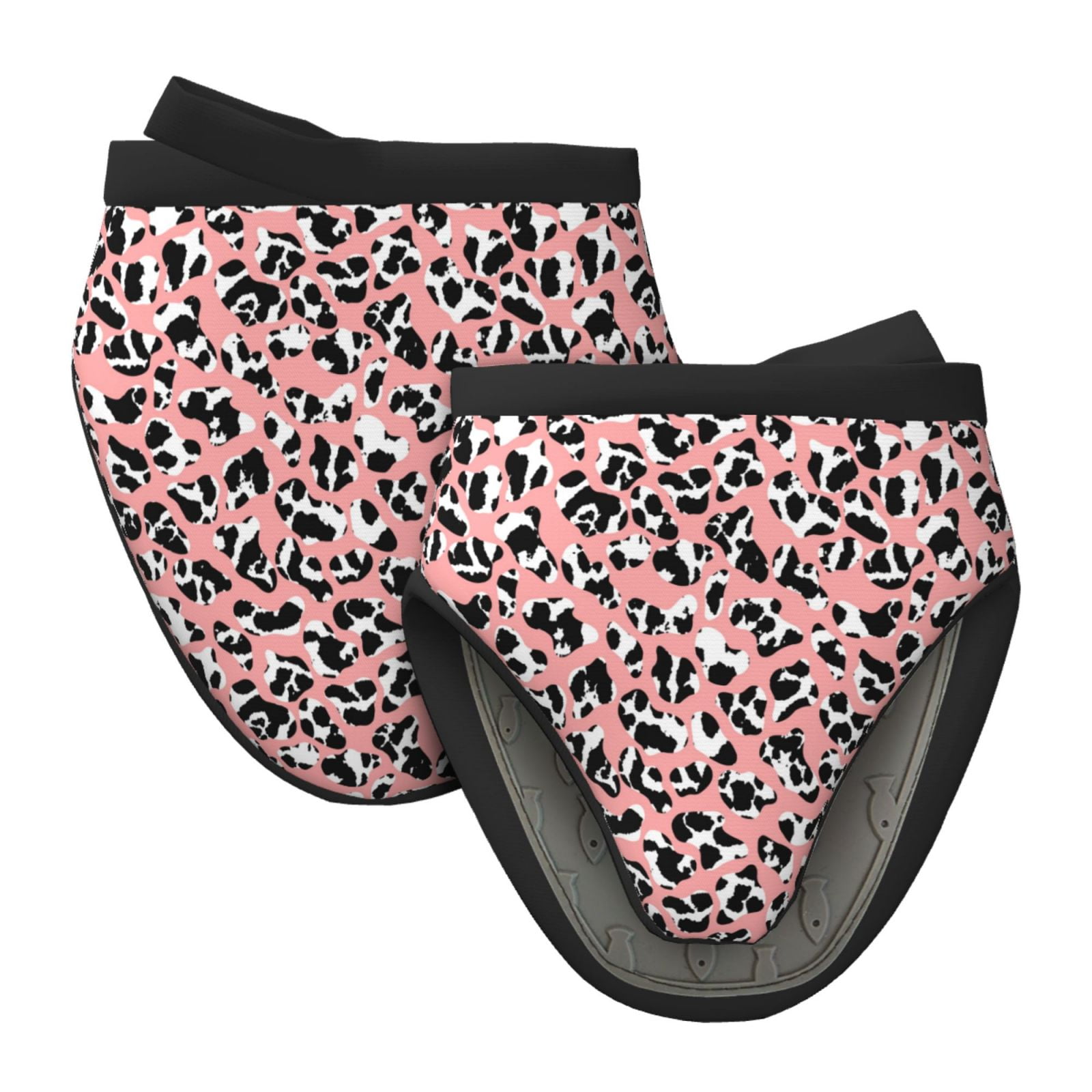 cute cow Leopard print pink Oven Mitts Heat Resistant, Soft Lining ...