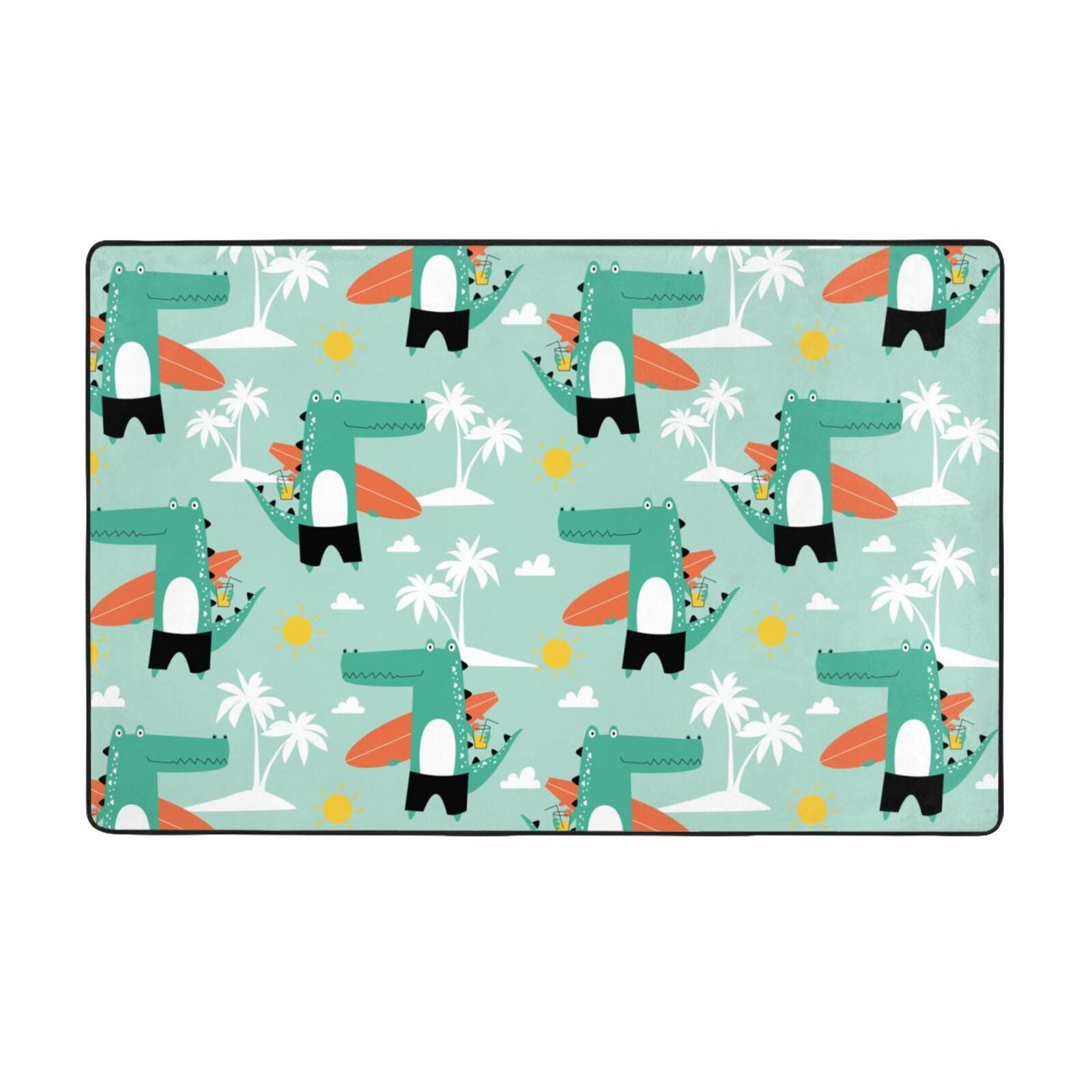 cute crocodile pattern Soft Indoor Outdoor Rug, Washable Rugs for ...