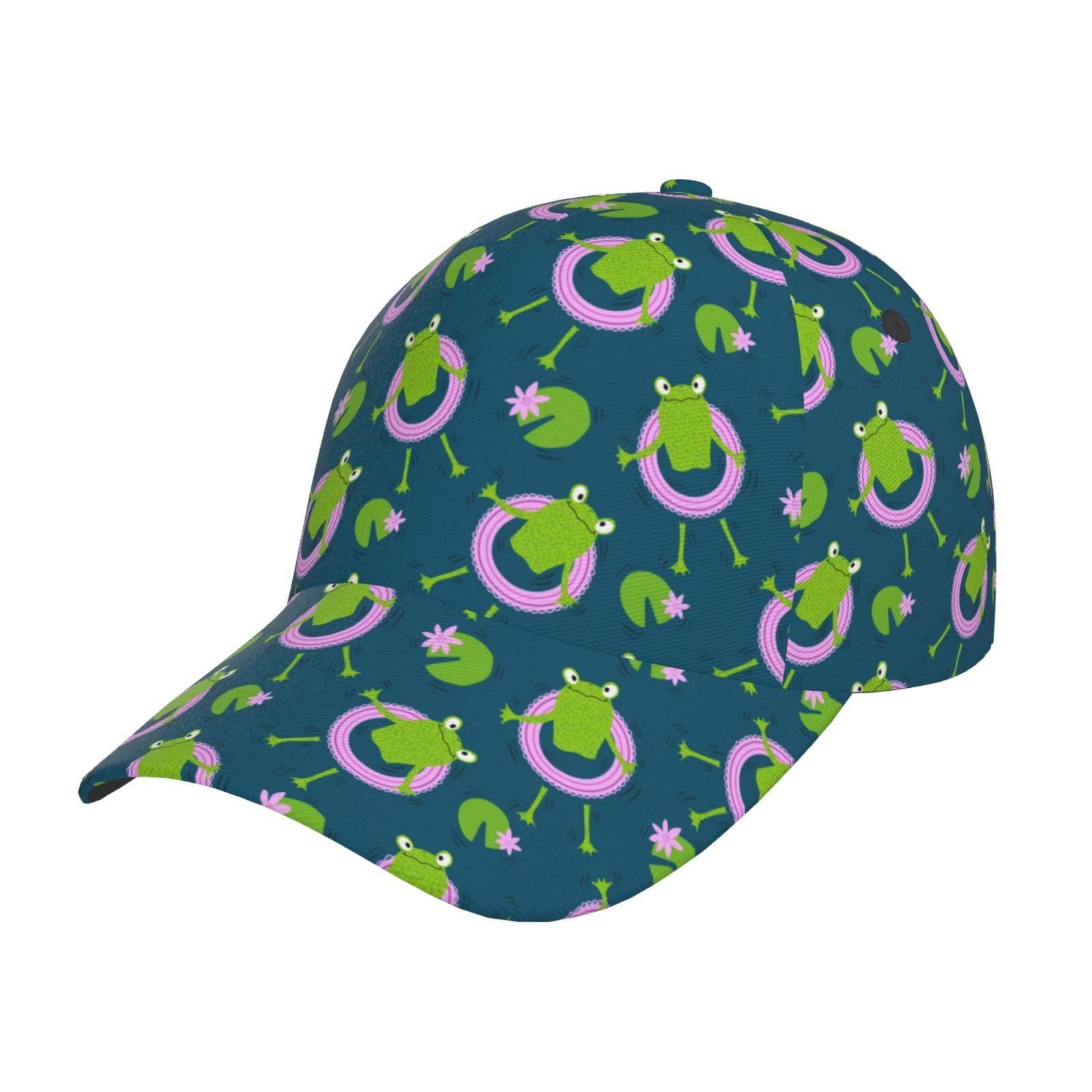 cute frogs swimming ring flower Baseball Caps - Adjustable Golf Dad Hat ...
