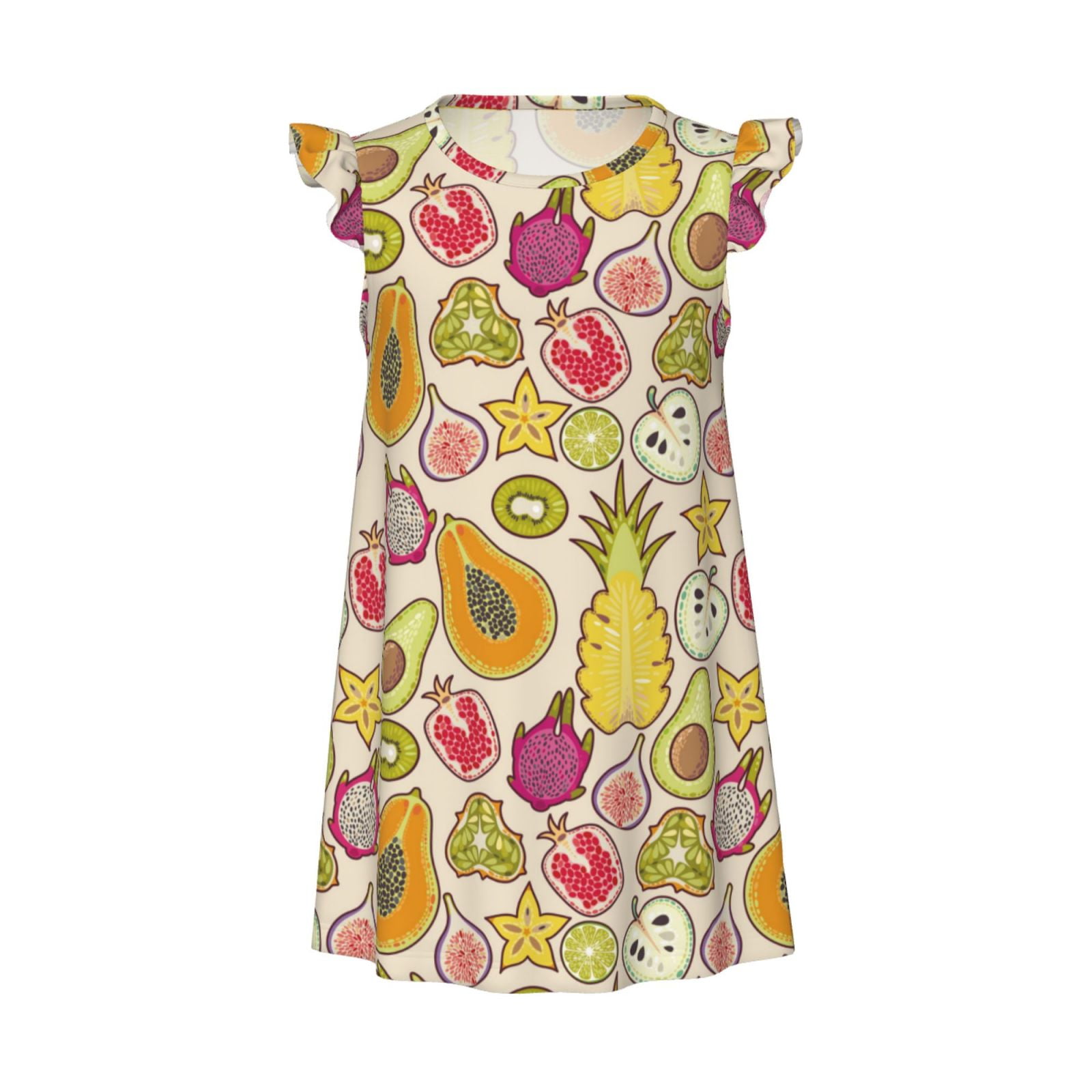 cute fruits Girls Nightgowns, Short Sleeves Princess Dress, Girls ...