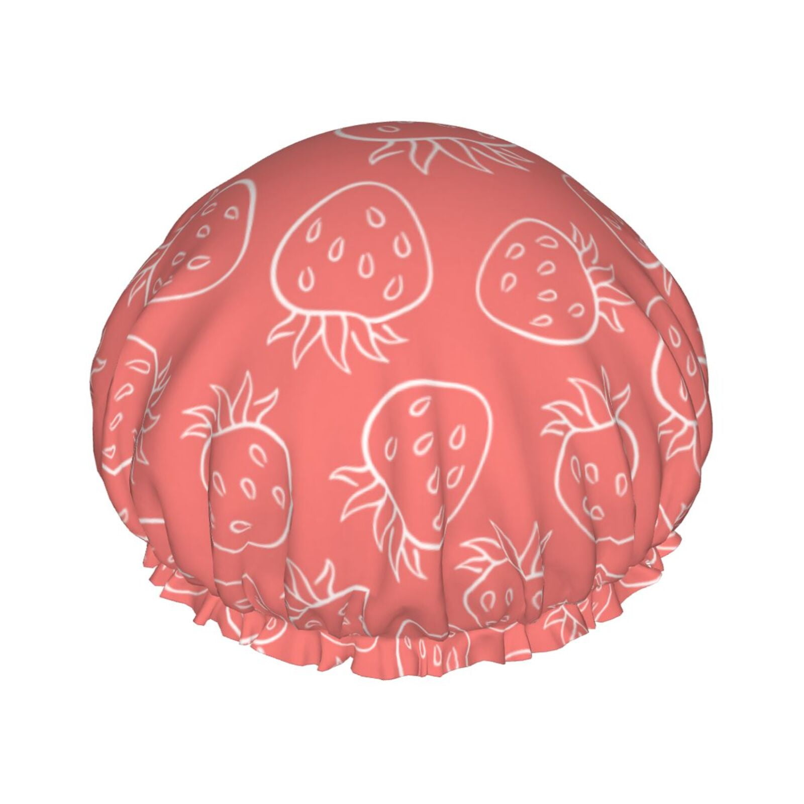 cute pink Strawberry Shower Cap, Reusable Bath Hair Hat for all Hair ...