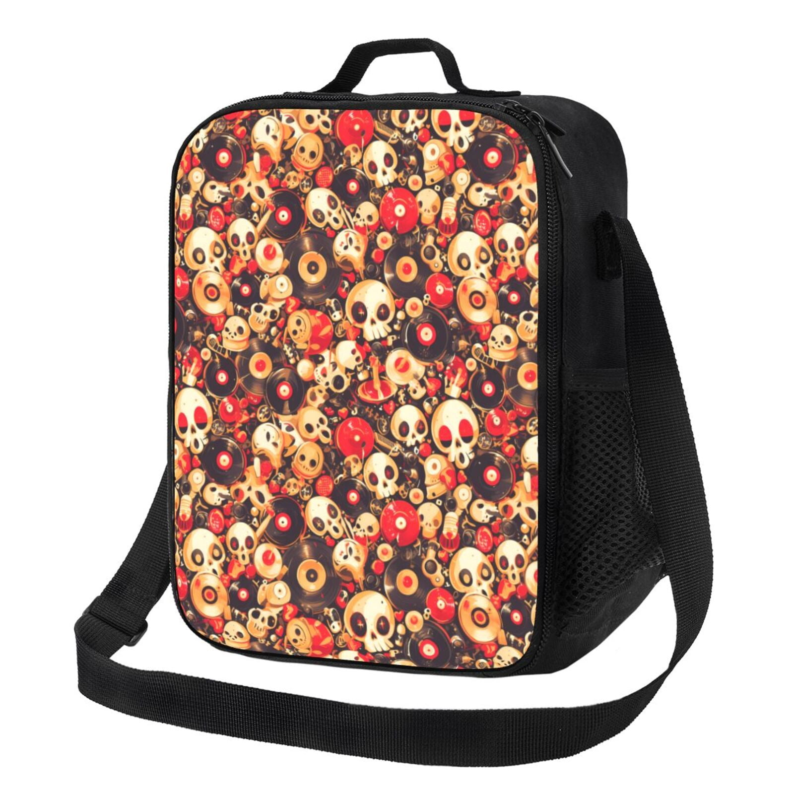 cute record music Skull Lunch Box for Women Men, Insulated Lunch with ...