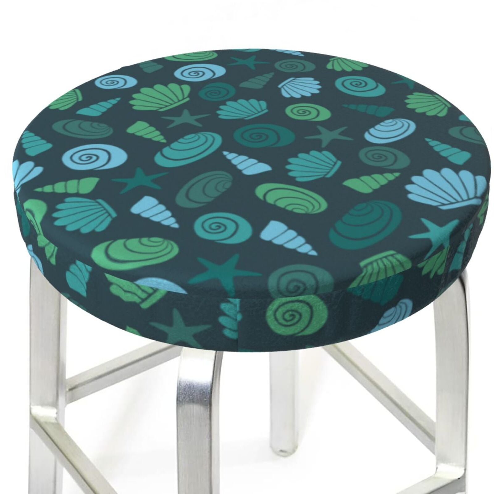 cute shells starfish Bar Stool Covers Round - Washable Round Seat ...
