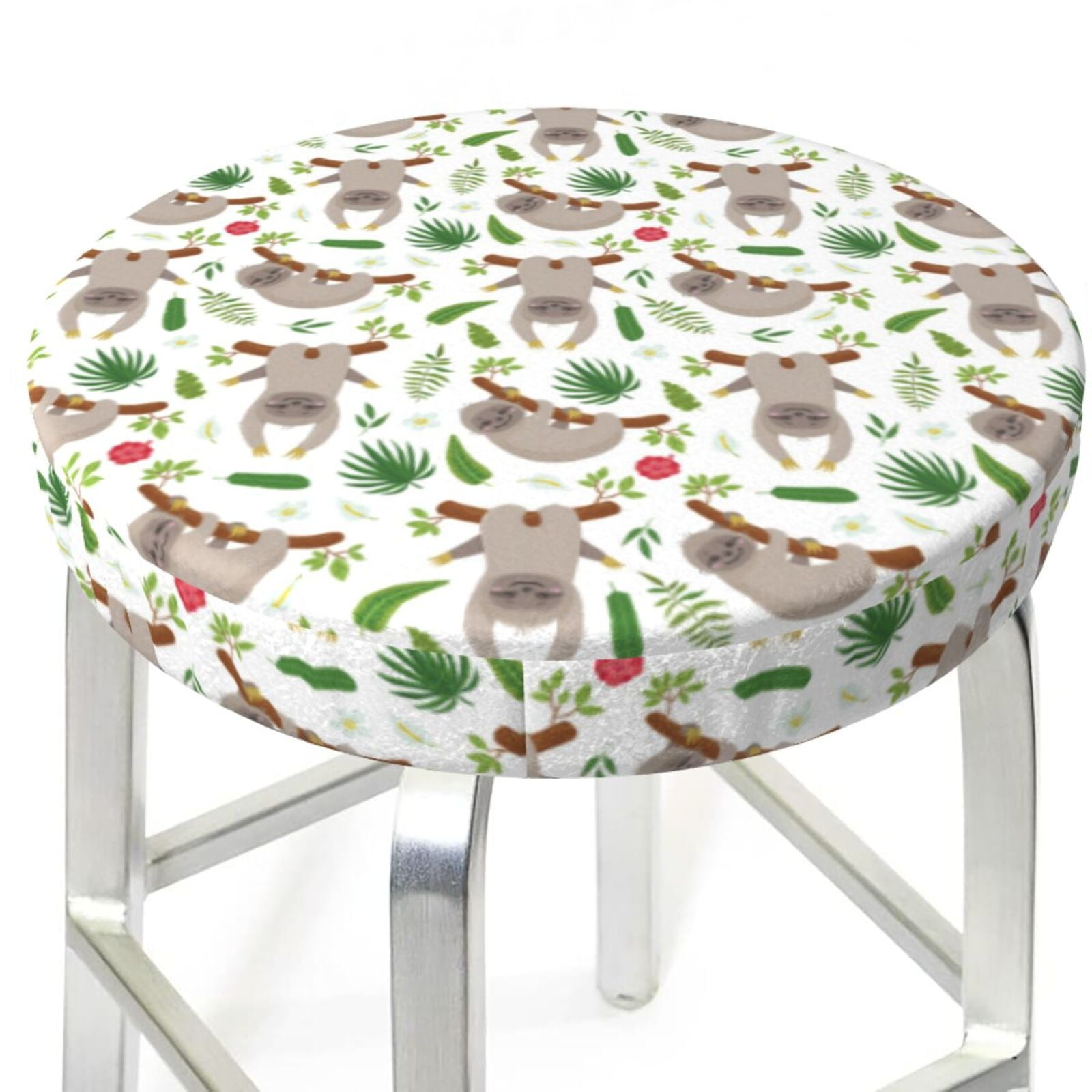 cute sloth Bar Stool Covers - Stretch Round Seat Covers with Elastic ...