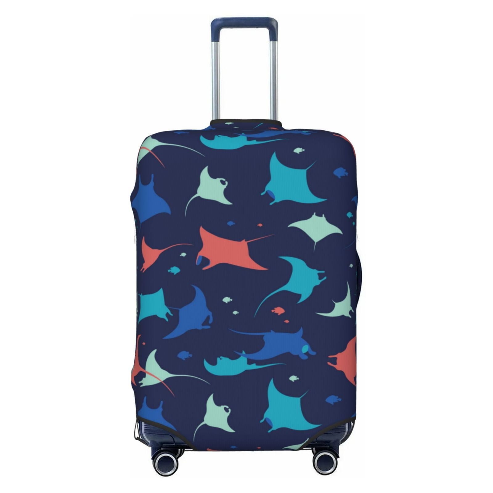 cute stingrays fish navyblue Luggage Cover Anti Scratch, Elastic ...
